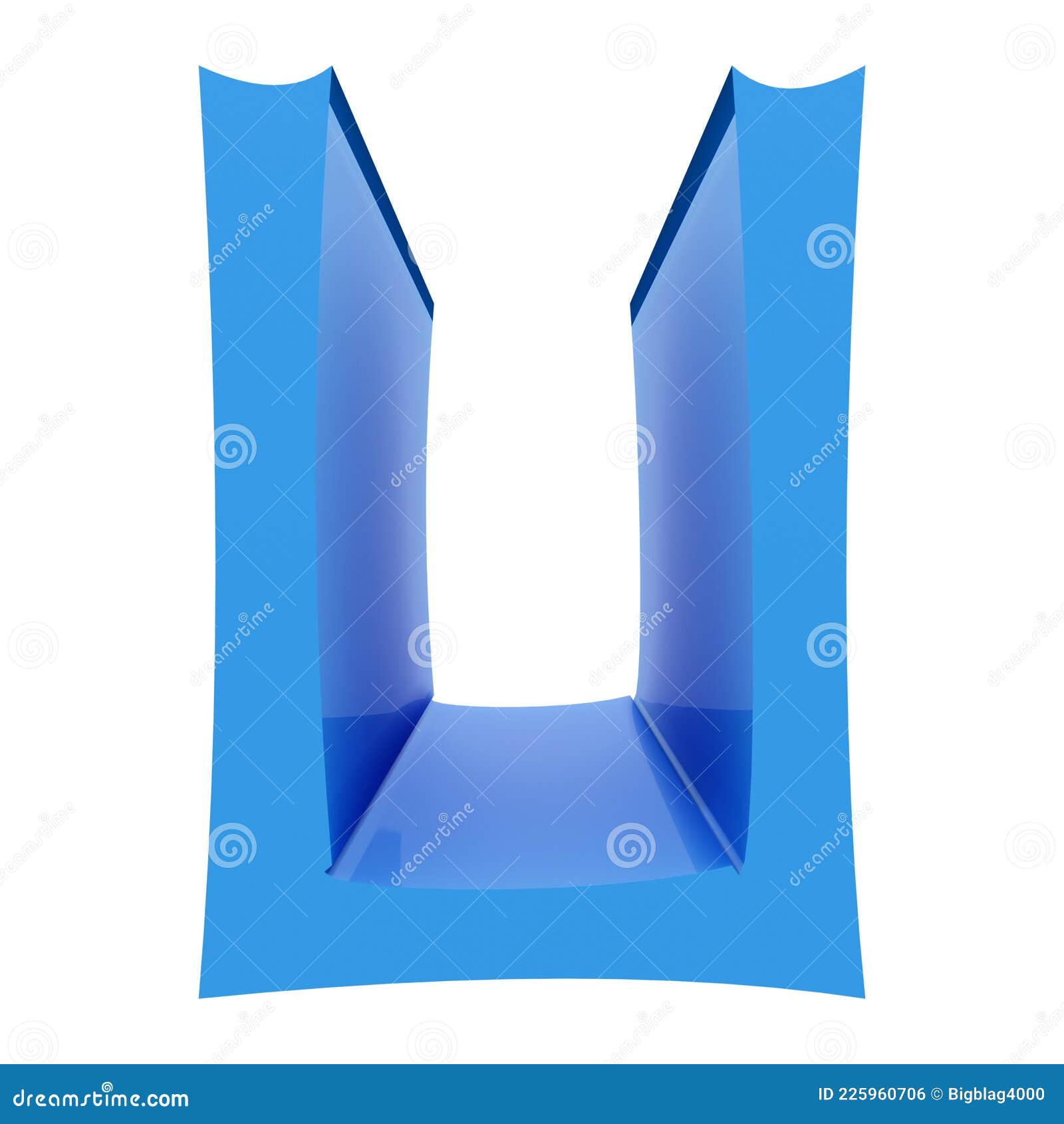 3D Rendered Illustration.Glossy Blue Letter Isolated on White ...