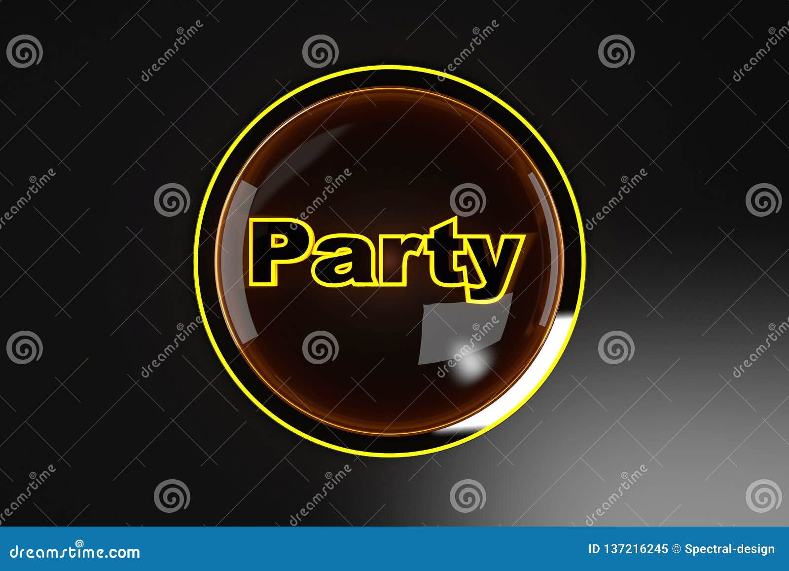 Party Button Illustration stock illustration. Illustration of glow ...