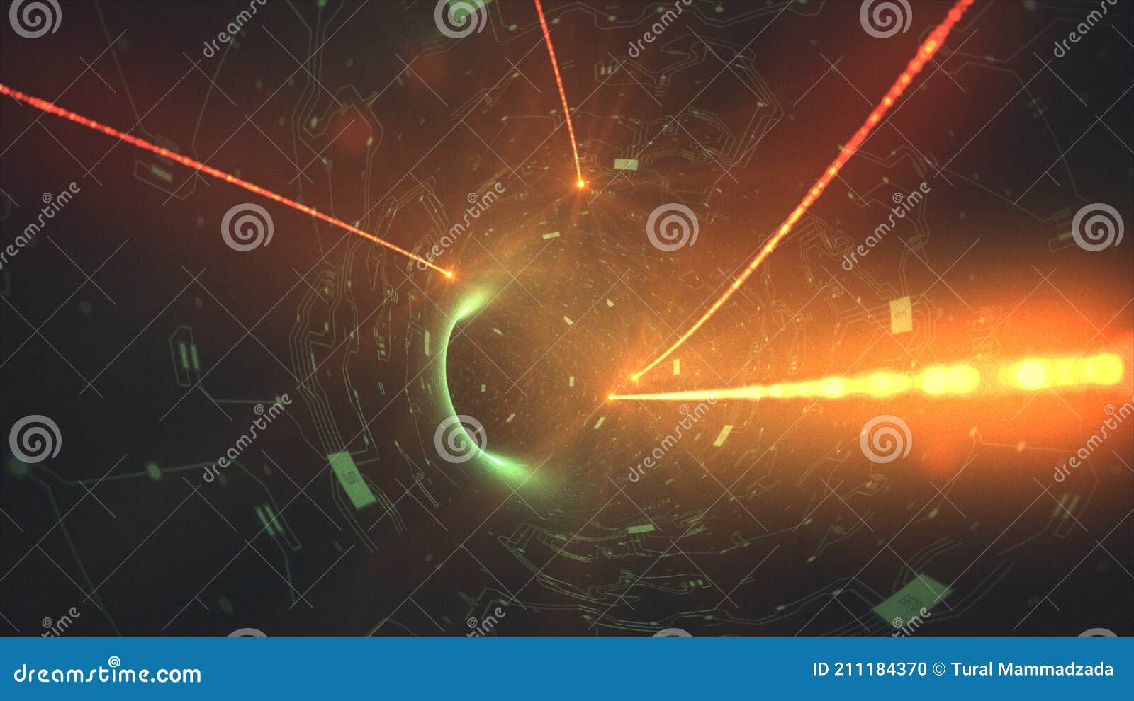 3d Rendered Illustration of High Speed Data Transfer Visualisation in ...