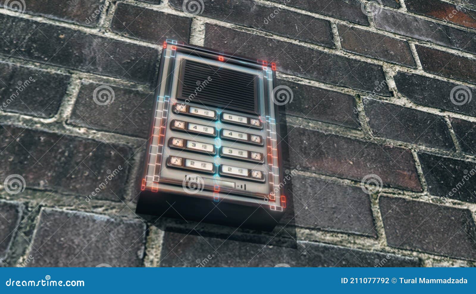 3d Rendered Illustration of Home Bell Intercom Stock Illustration ...