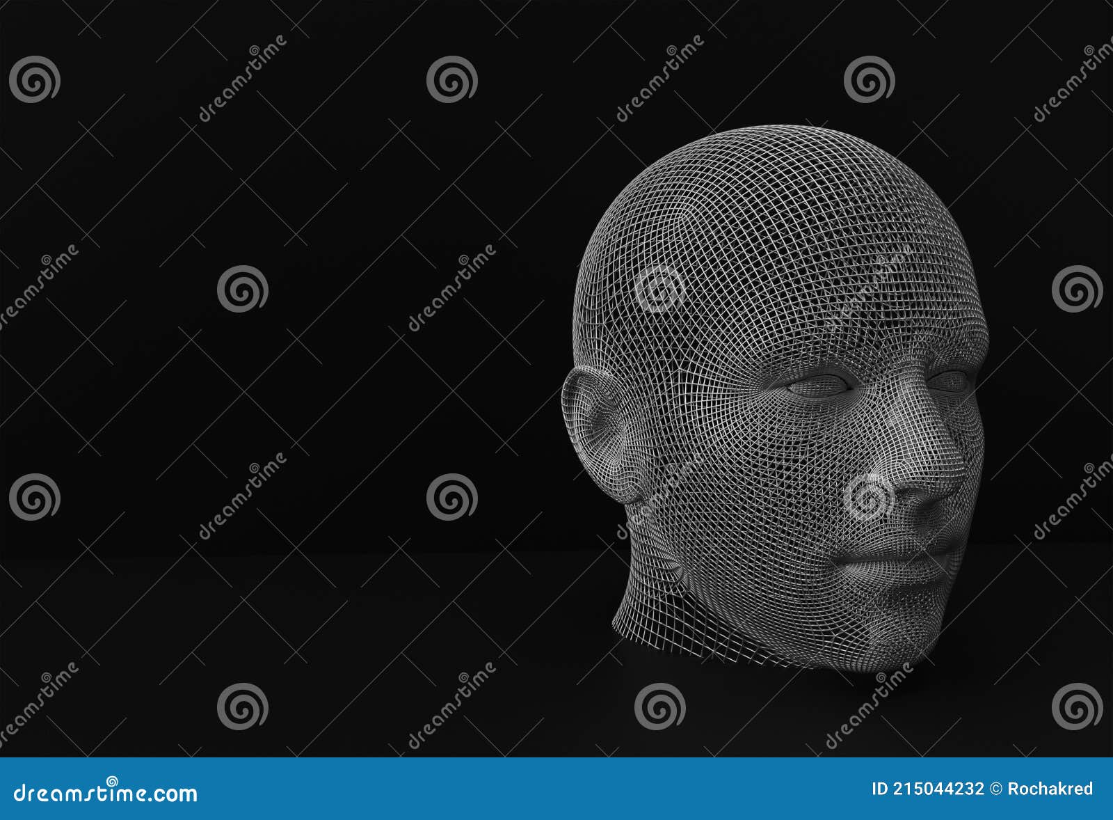 3D Rendered Illustration of a Human Face Design Stock Illustration ...