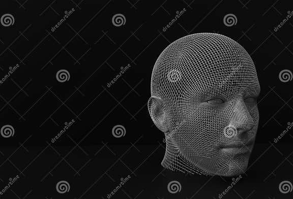3D Rendered Illustration of a Human Face Design Stock Illustration ...
