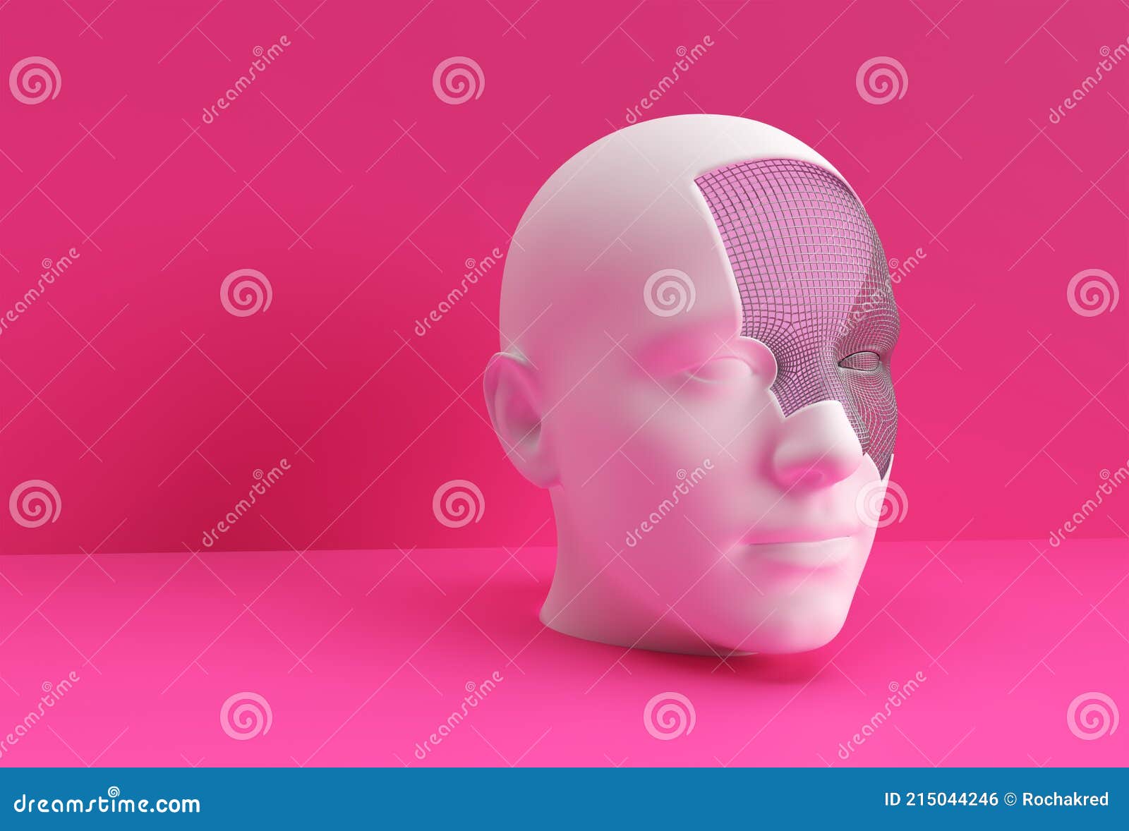 3D Rendered Illustration of a Human Face Design Stock Illustration ...