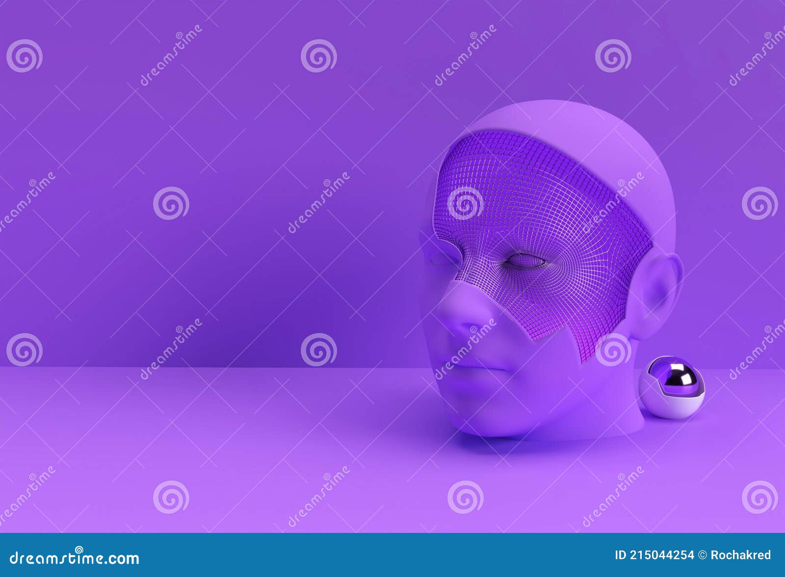 3D Rendered Illustration of a Human Face Design Stock Illustration ...