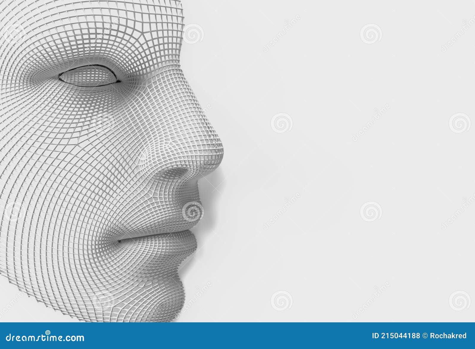 3D Rendered Illustration of a Human Face Design Stock Illustration ...