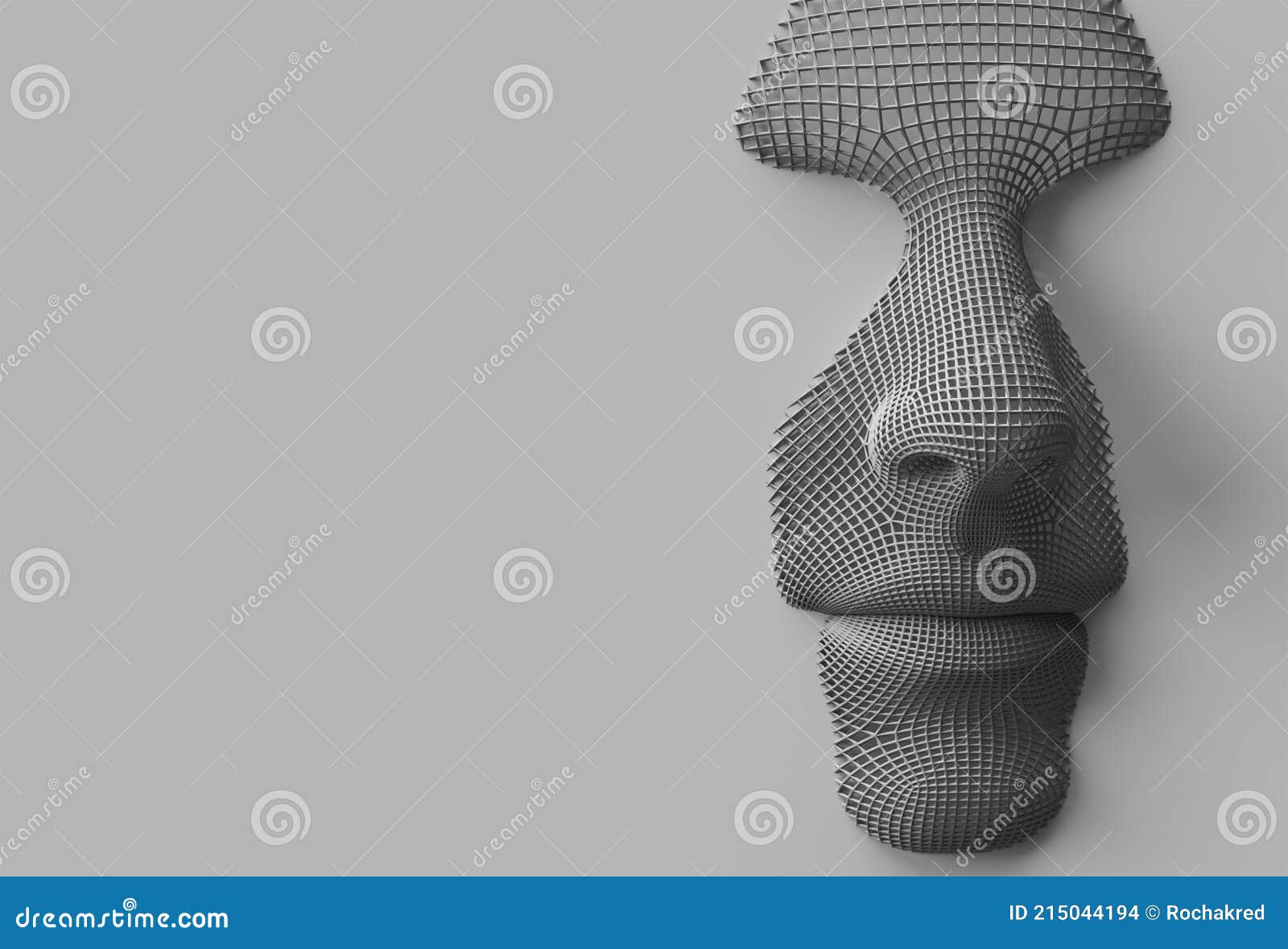 3D Rendered Illustration of a Human Face Design Stock Illustration ...