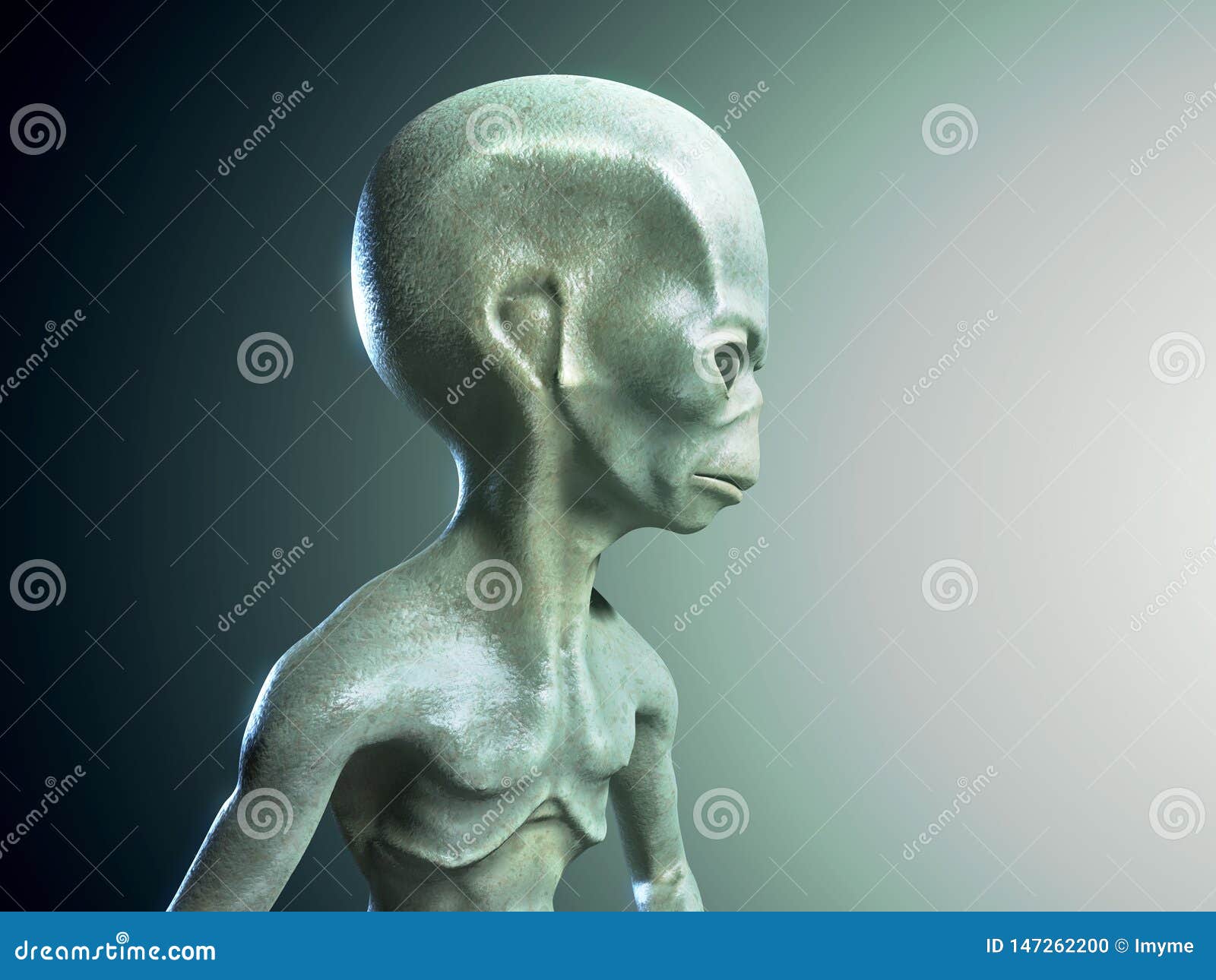 3d Rendered Illustration of a Humanoid Alien Stock Illustration ...