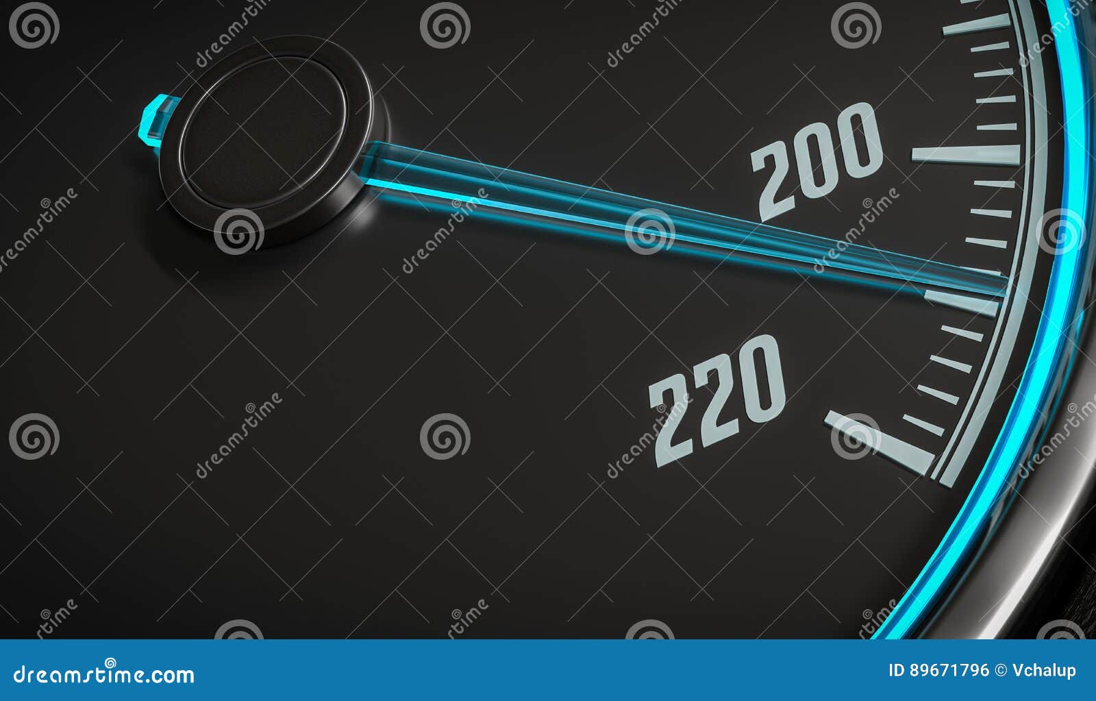 3D Rendered Illustration of Illuminated Speedometer in Car Interior ...