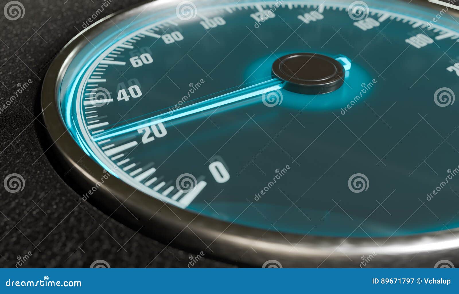 3D Rendered Illustration of Illuminated Speedometer in Car Interior ...