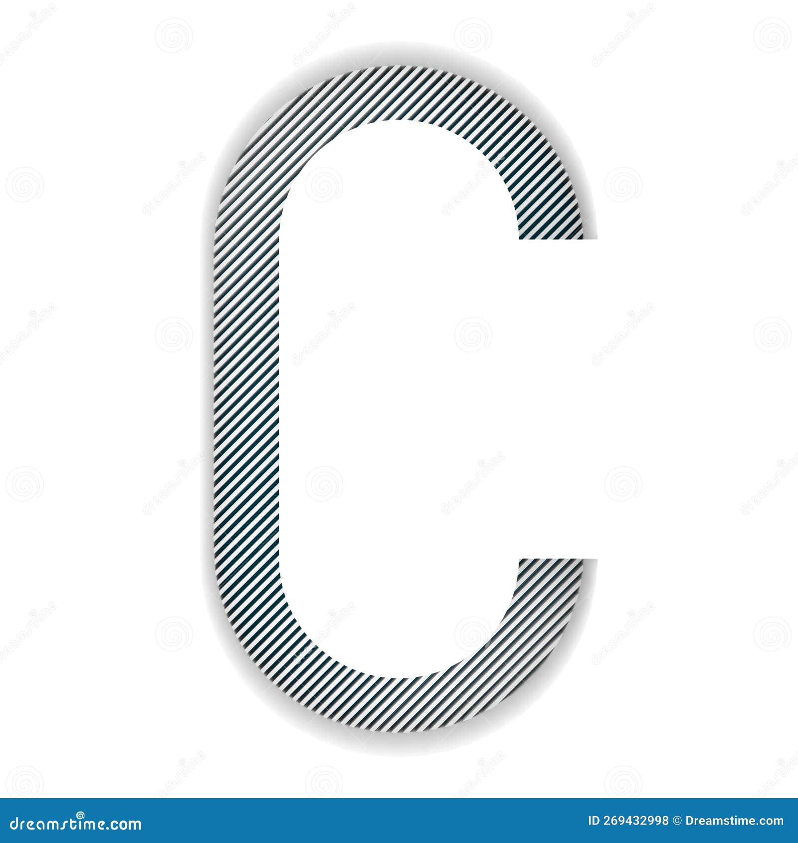 3D Rendered Illustration.Indented Decorative Letter.Custom Art Font ...