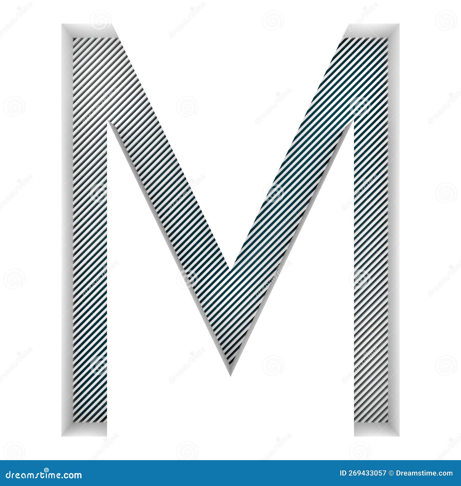3D Rendered Illustration.Indented Decorative Letter.Custom Art Font ...