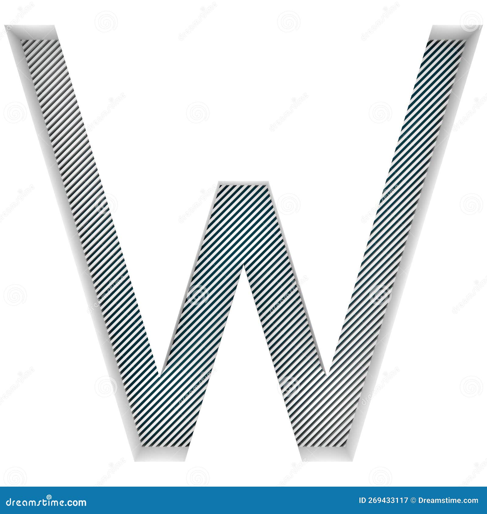 3D Rendered Illustration.Indented Decorative Letter.Custom Art Font ...