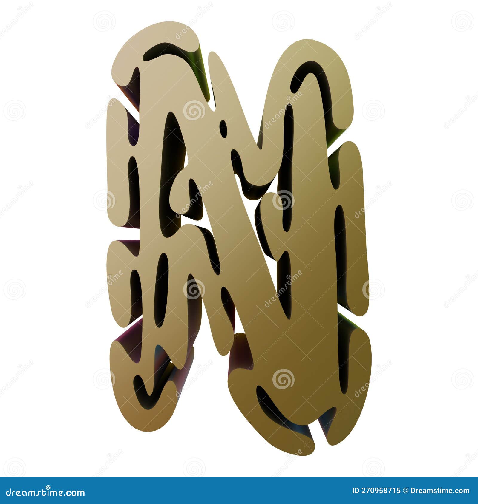 3D Rendered Illustration.Individual Design Letter.Custom Art Font ...