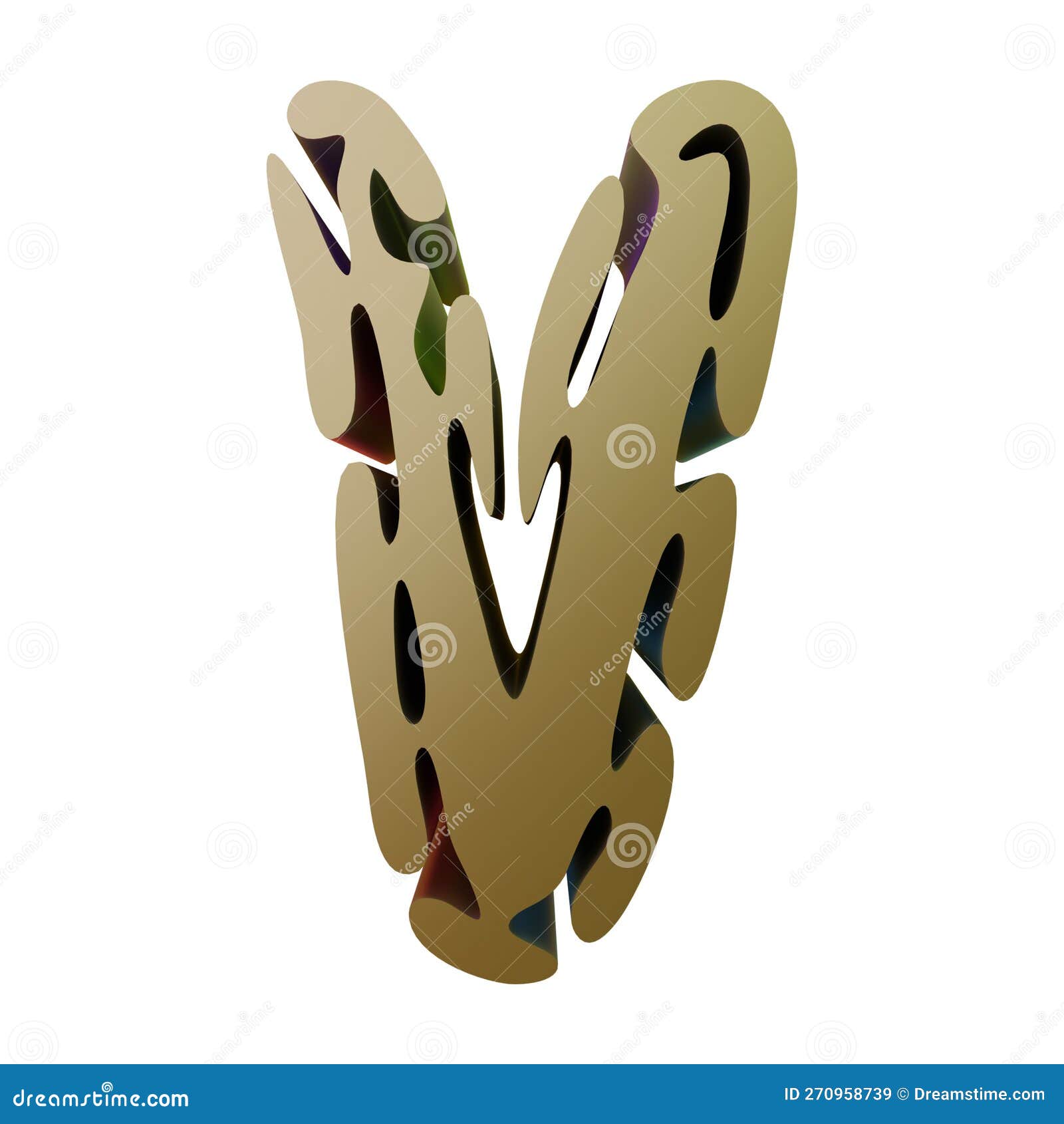 3D Rendered Illustration.Individual Design Letter.Custom Art Font ...