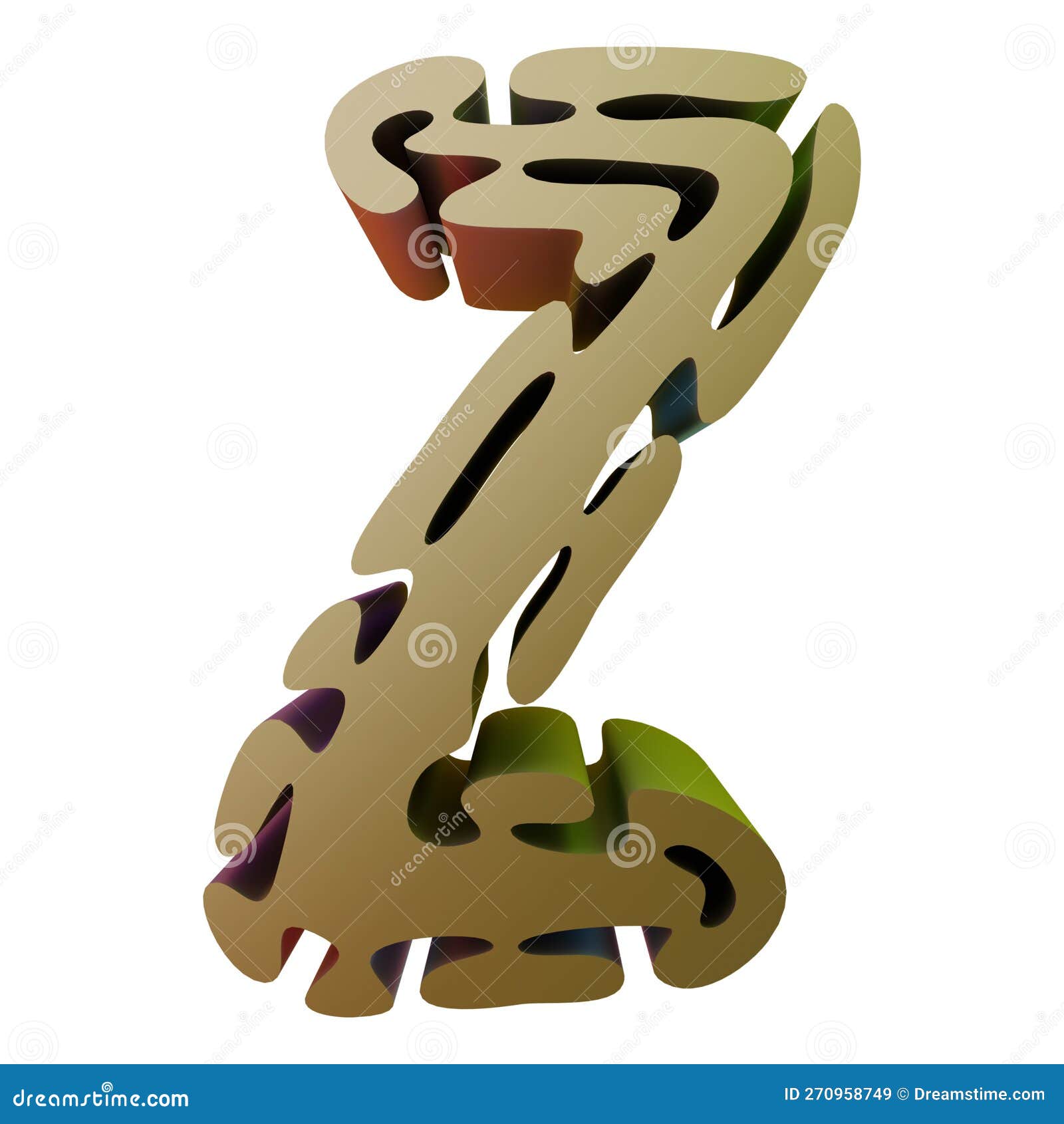 3D Rendered Illustration.Individual Design Letter.Custom Art Font ...