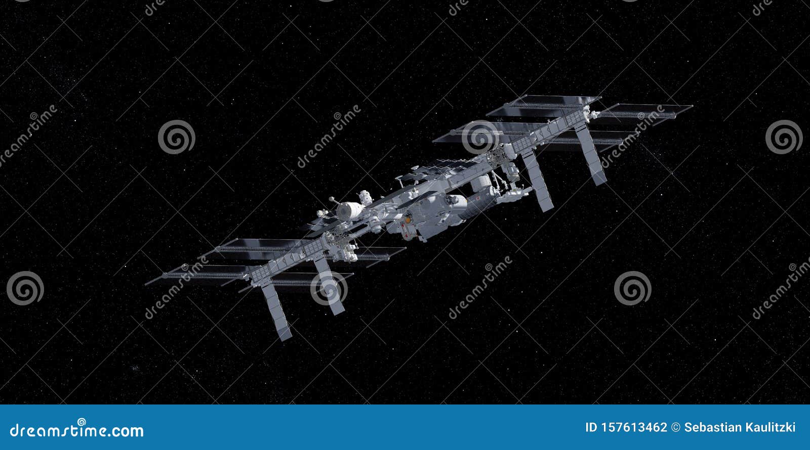 The ISS stock illustration. Illustration of shuttle - 157613462