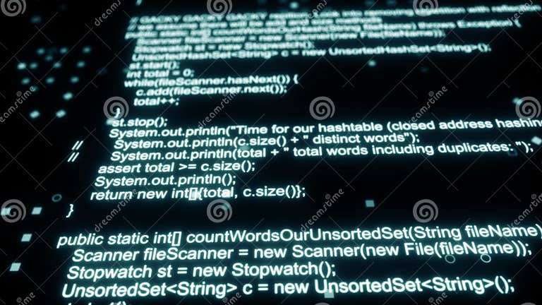 3d Rendered Illustration of Java Coding 03 Stock Illustration ...