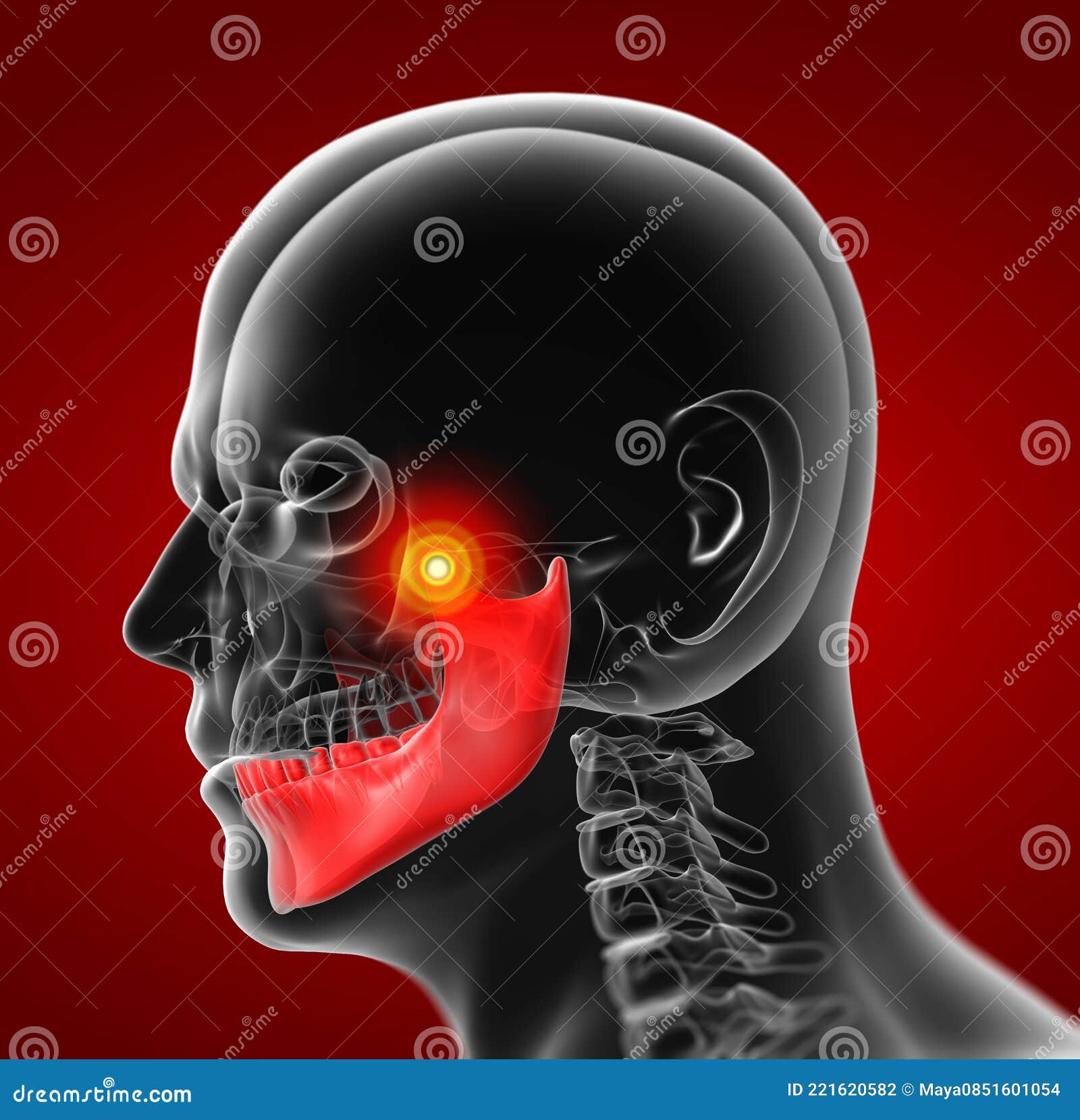 3d Rendered Illustration - Jaw Bone Stock Illustration - Illustration ...