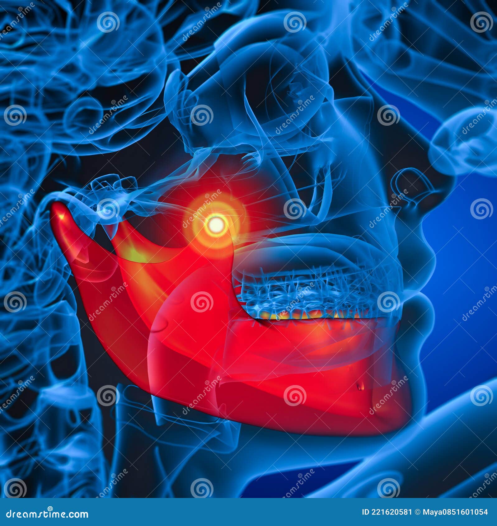 3d Rendered Illustration - Jaw Bone Stock Illustration - Illustration ...