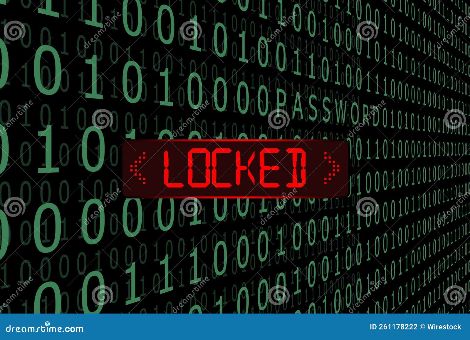 3D Rendered Illustration of a Locked System with a Binary Code Stock ... 3D Rendered Illustration of a Locked System with a Binary Code Stock ...