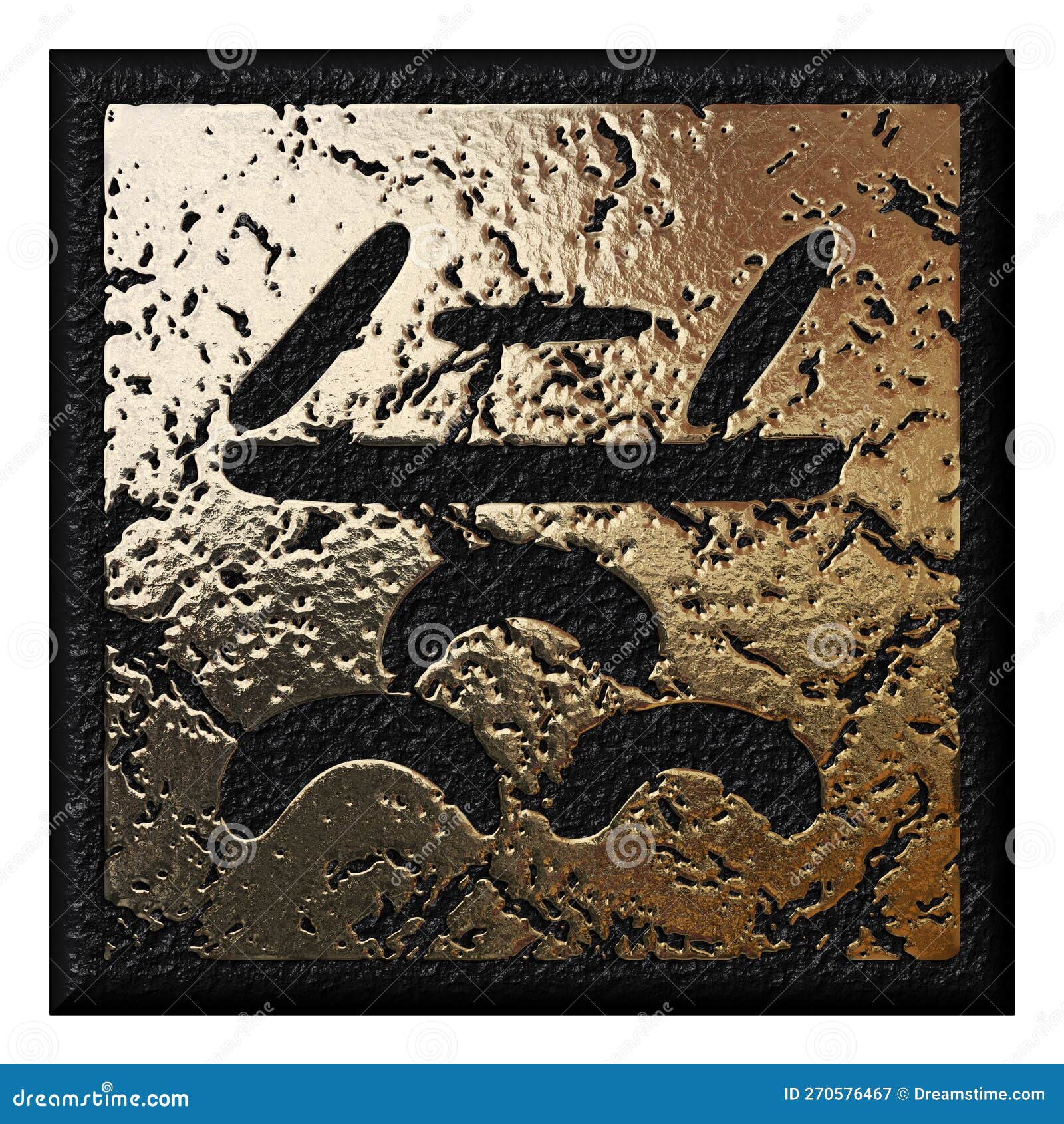 3D Rendered Illustration.Magic Hieroglyph.Fictional Language. Stock ...