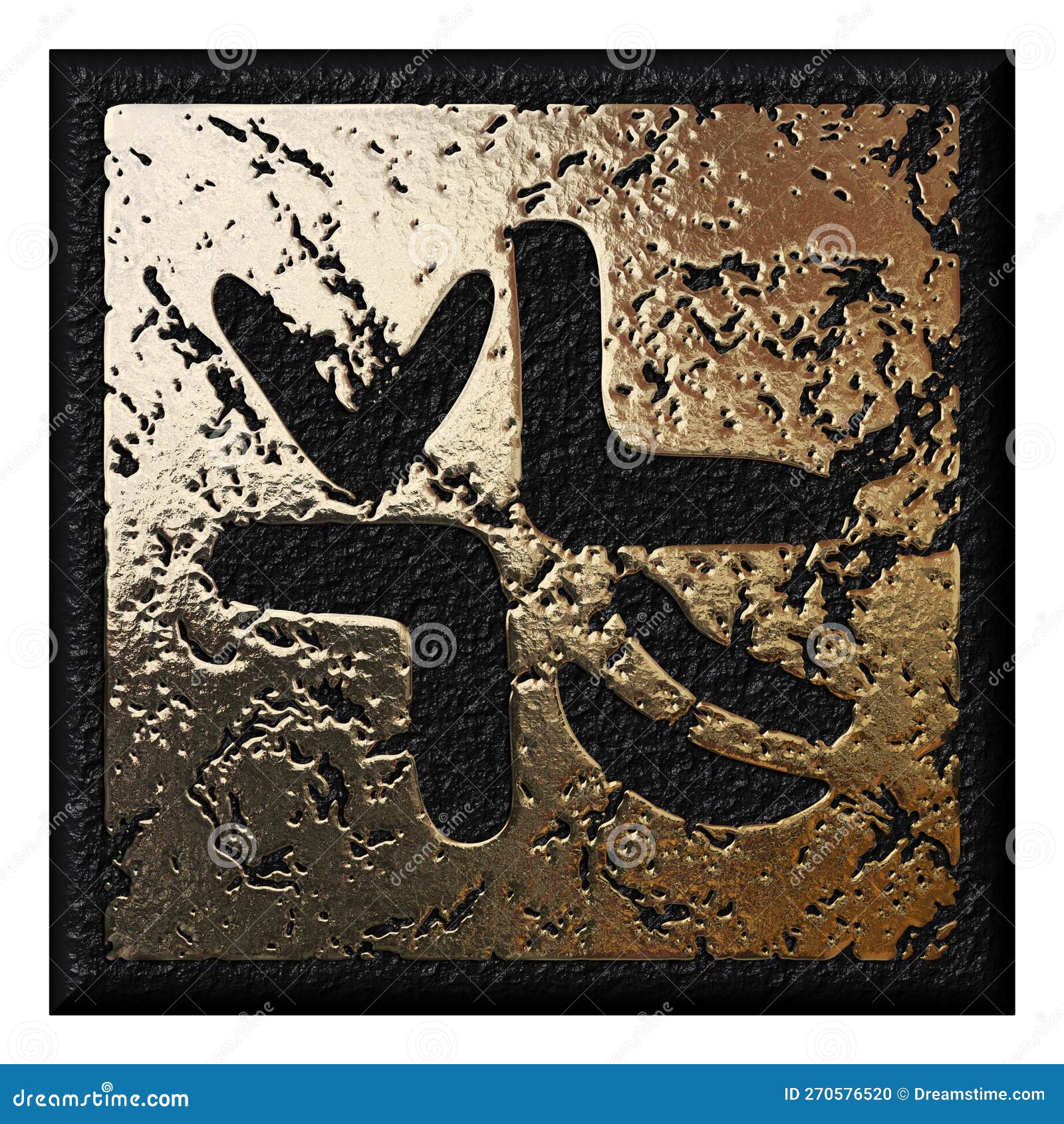 3D Rendered Illustration.Magic Hieroglyph.Fictional Language. Stock ...