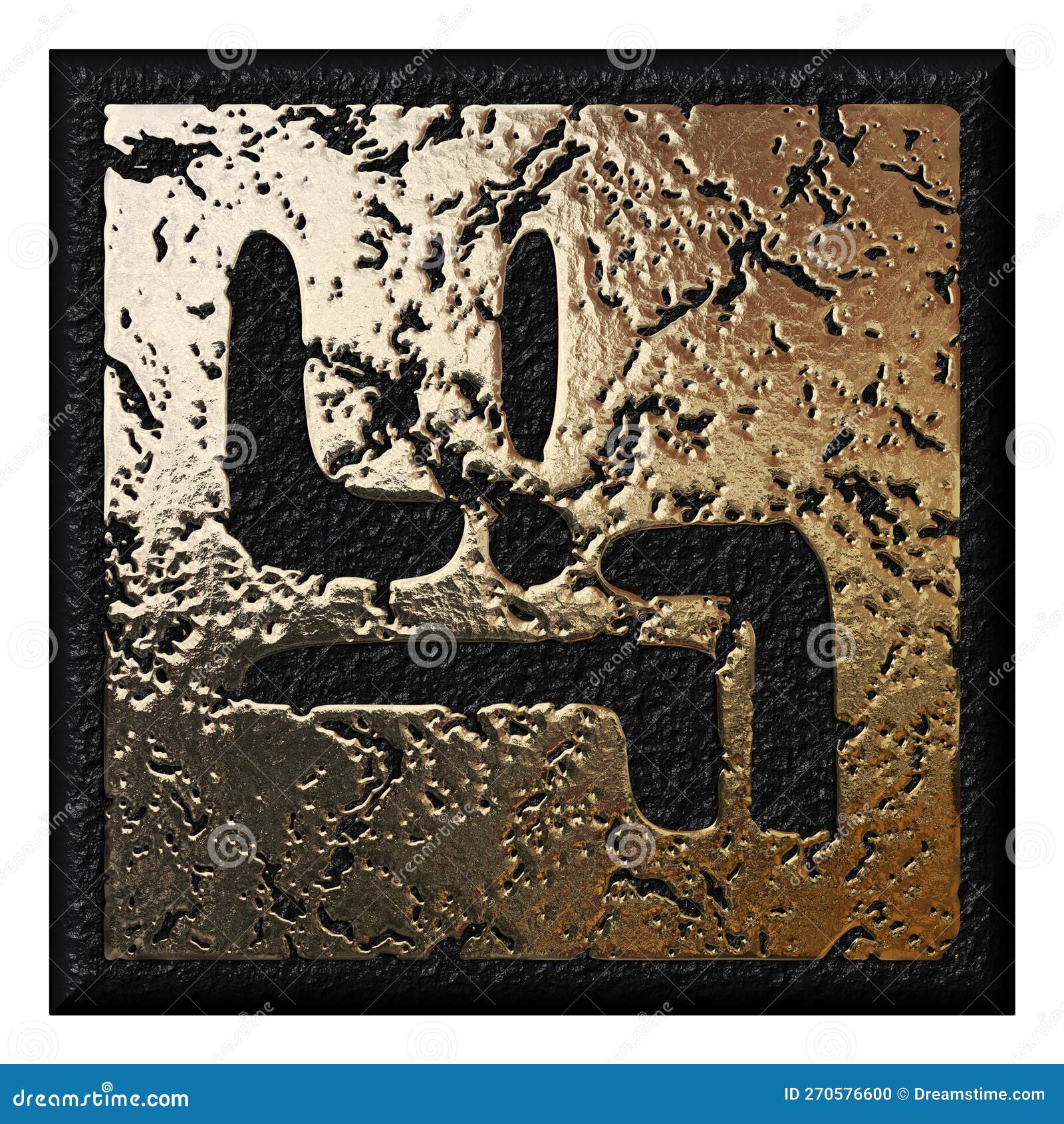 3D Rendered Illustration.Magic Hieroglyph.Fictional Language. Stock ...