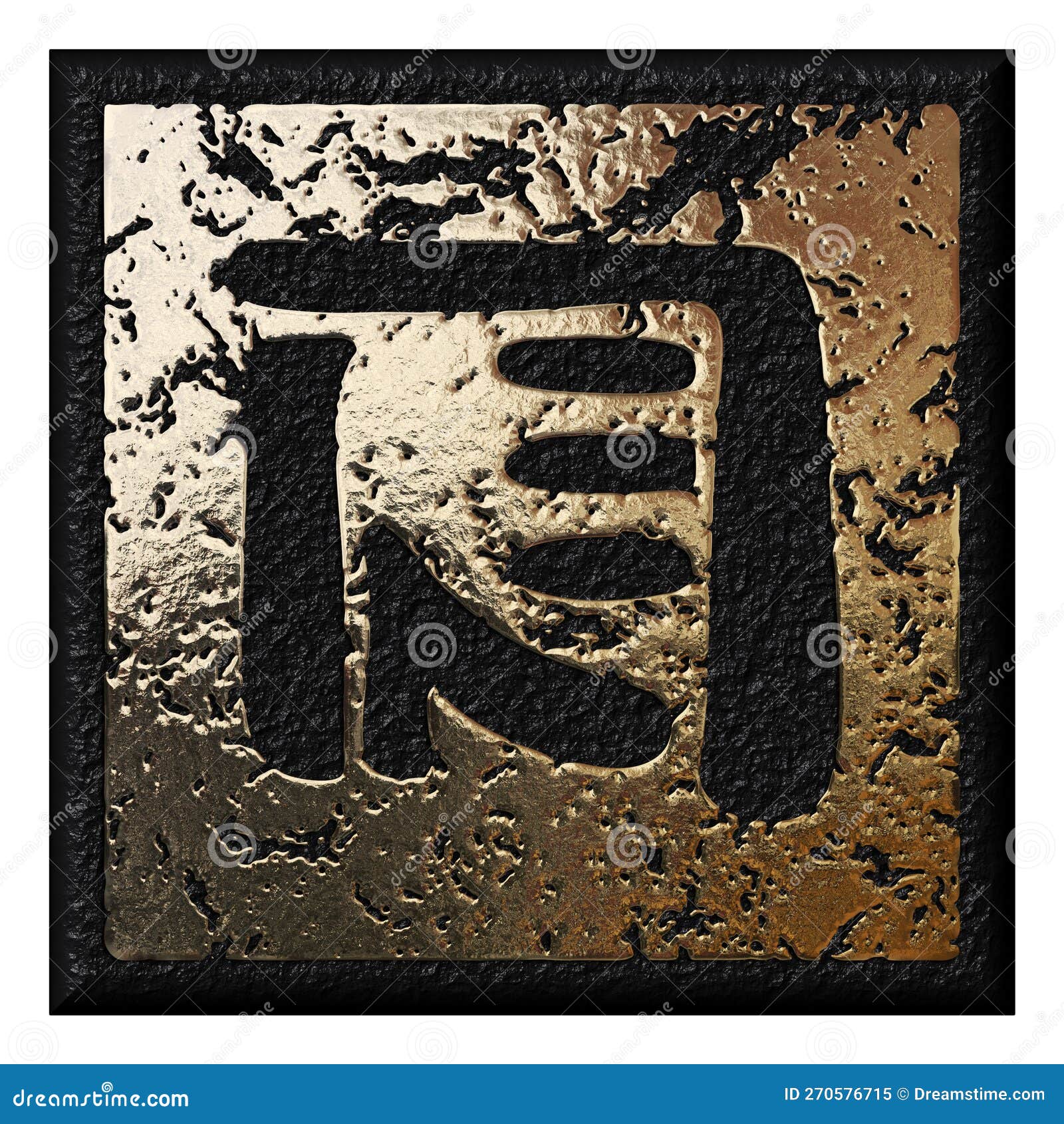 3D Rendered Illustration.Magic Hieroglyph.Fictional Language. Stock ...