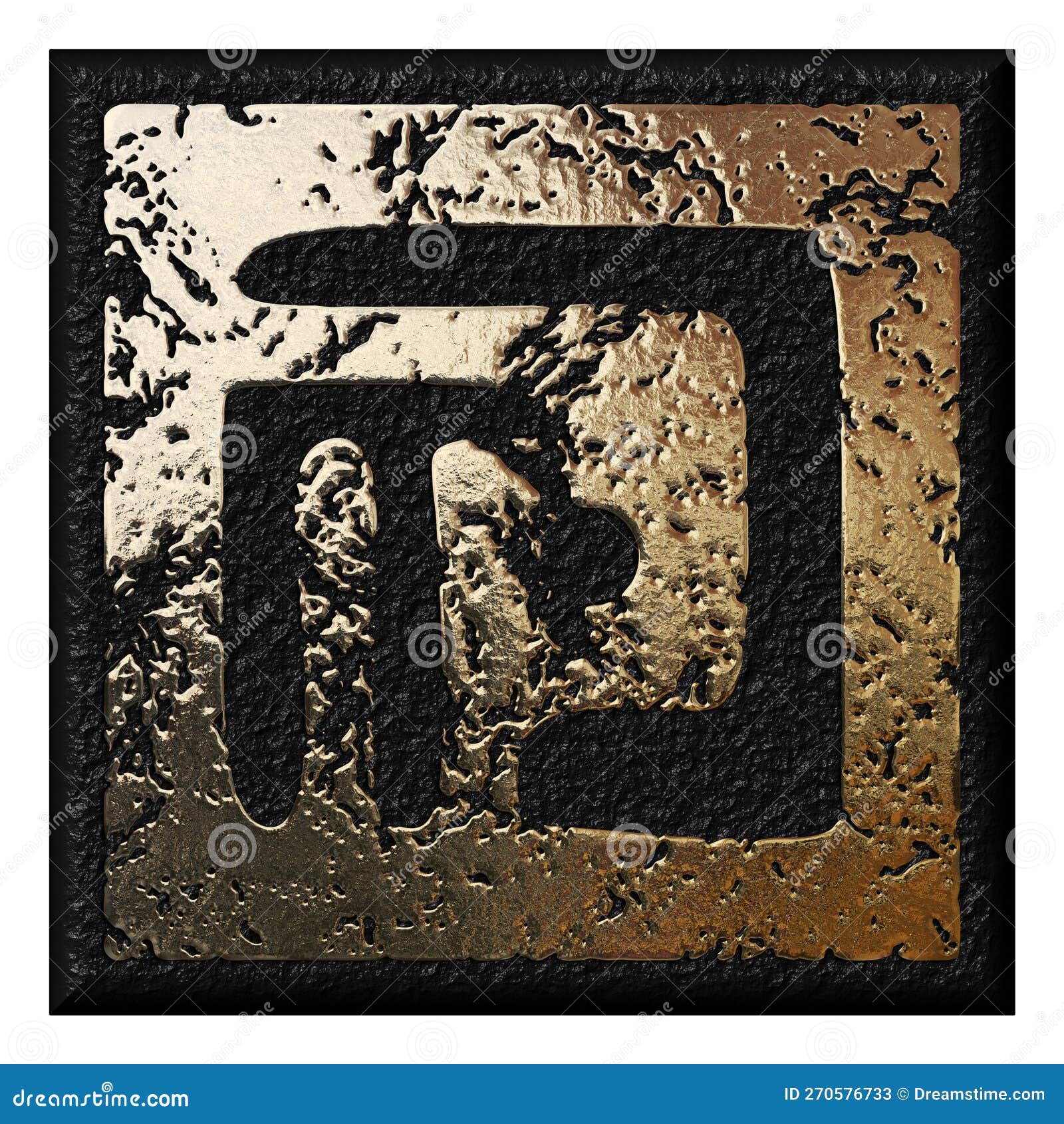 3D Rendered Illustration.Magic Hieroglyph.Fictional Language. Stock ...