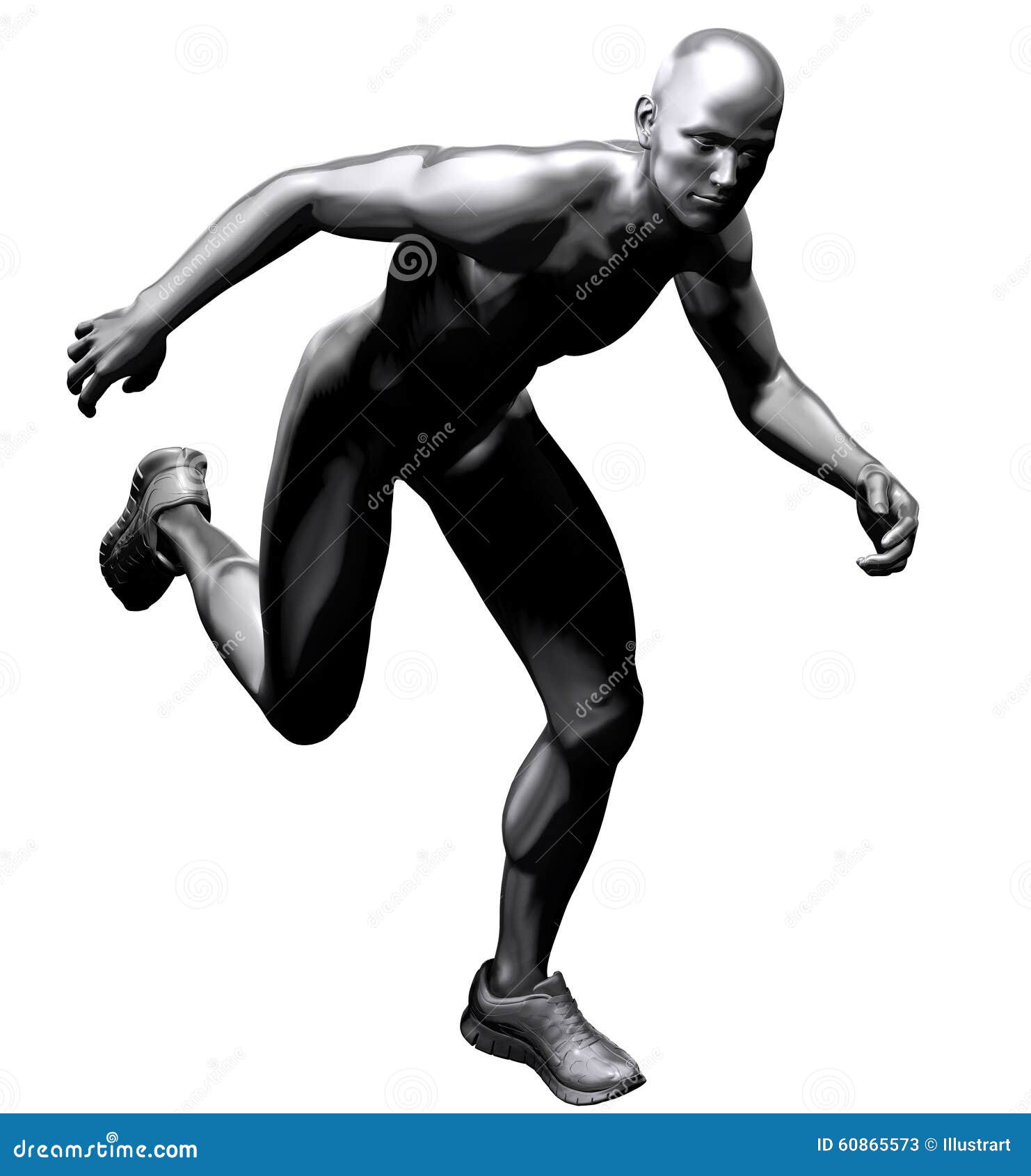 3d Rendered Illustration of a Male Running Stock Illustration ...