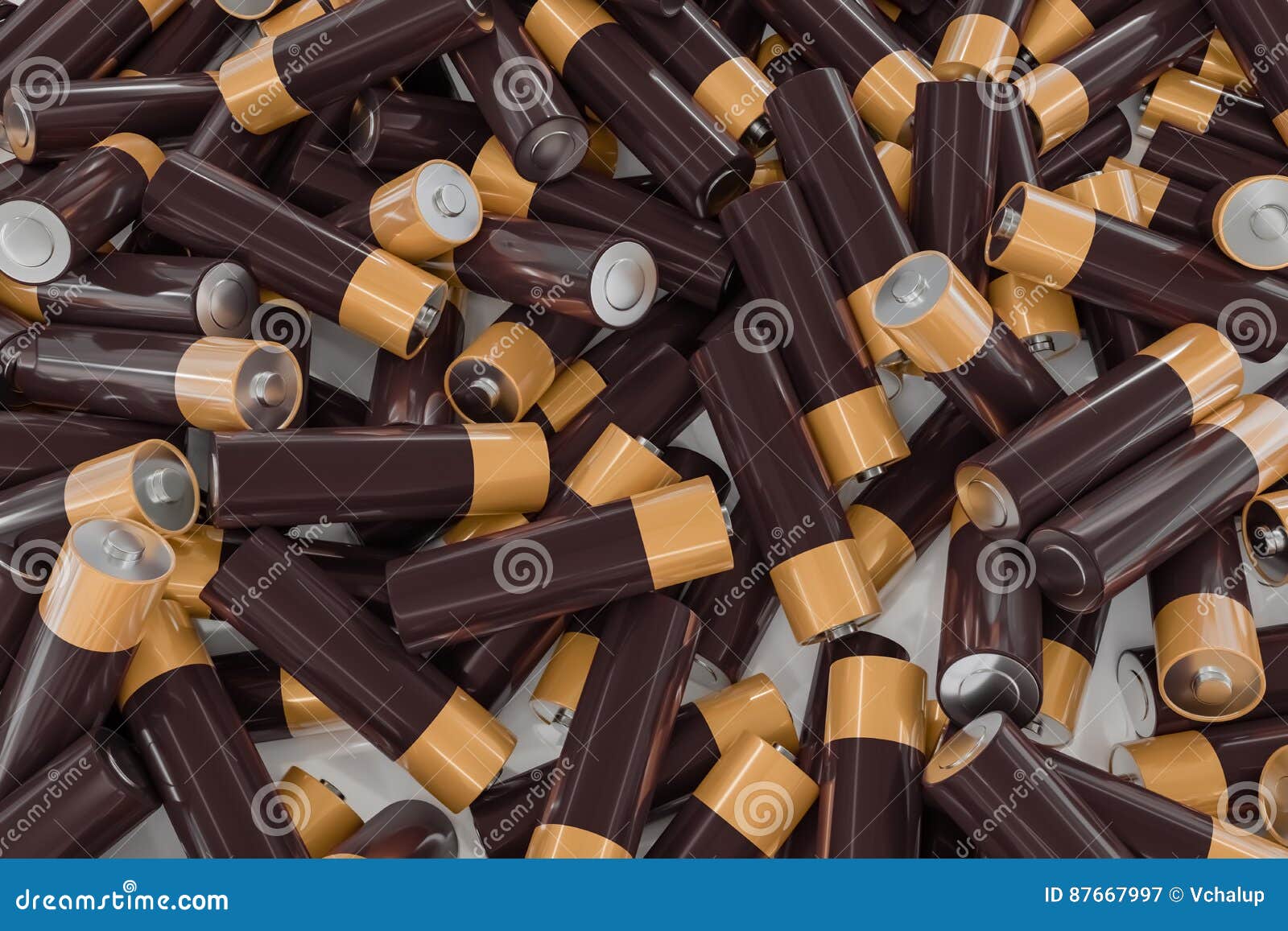 3d Stack Of Batteries With Recycling Symbol . Stock Illustration ...