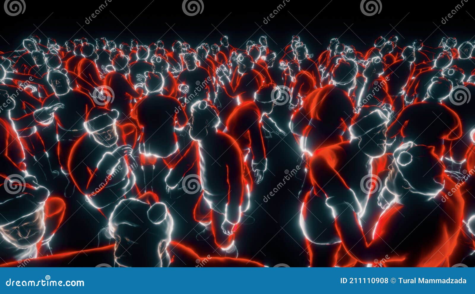 3d Rendered Illustration of Neon Dancing Santas in a Party V2 Stock ...