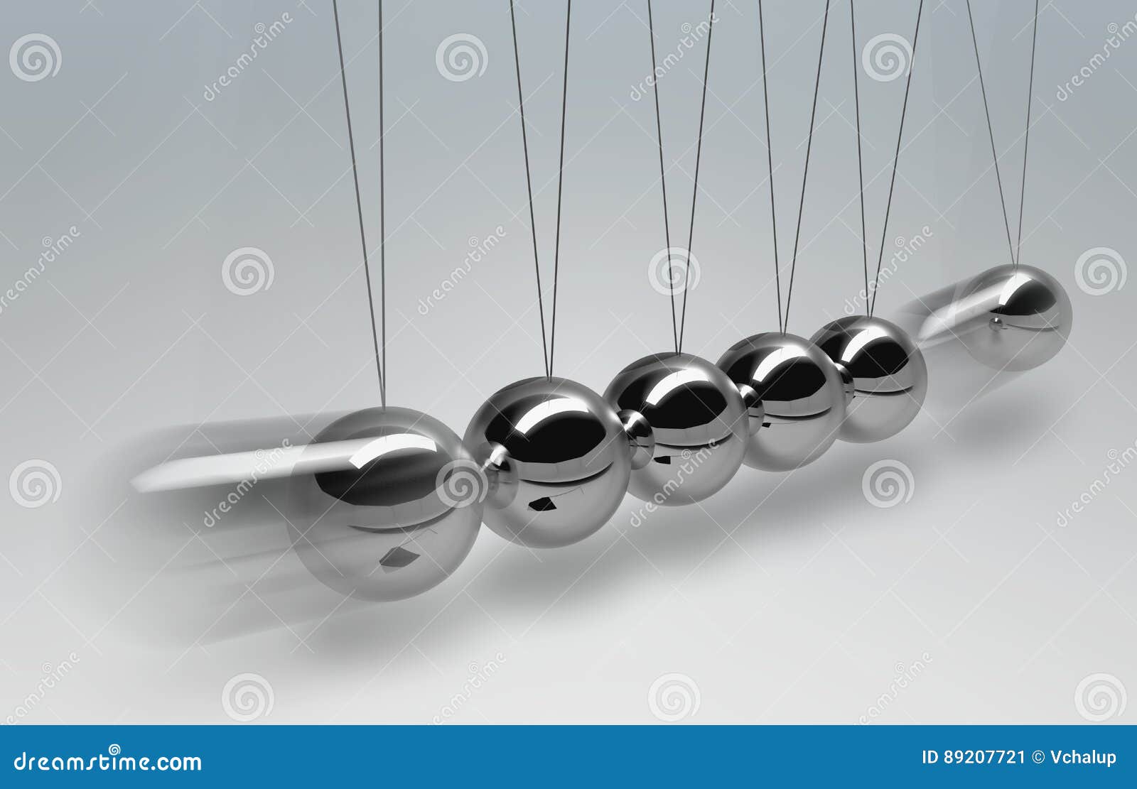 3D Rendered Illustration of Newton Cradle Stock Illustration ...