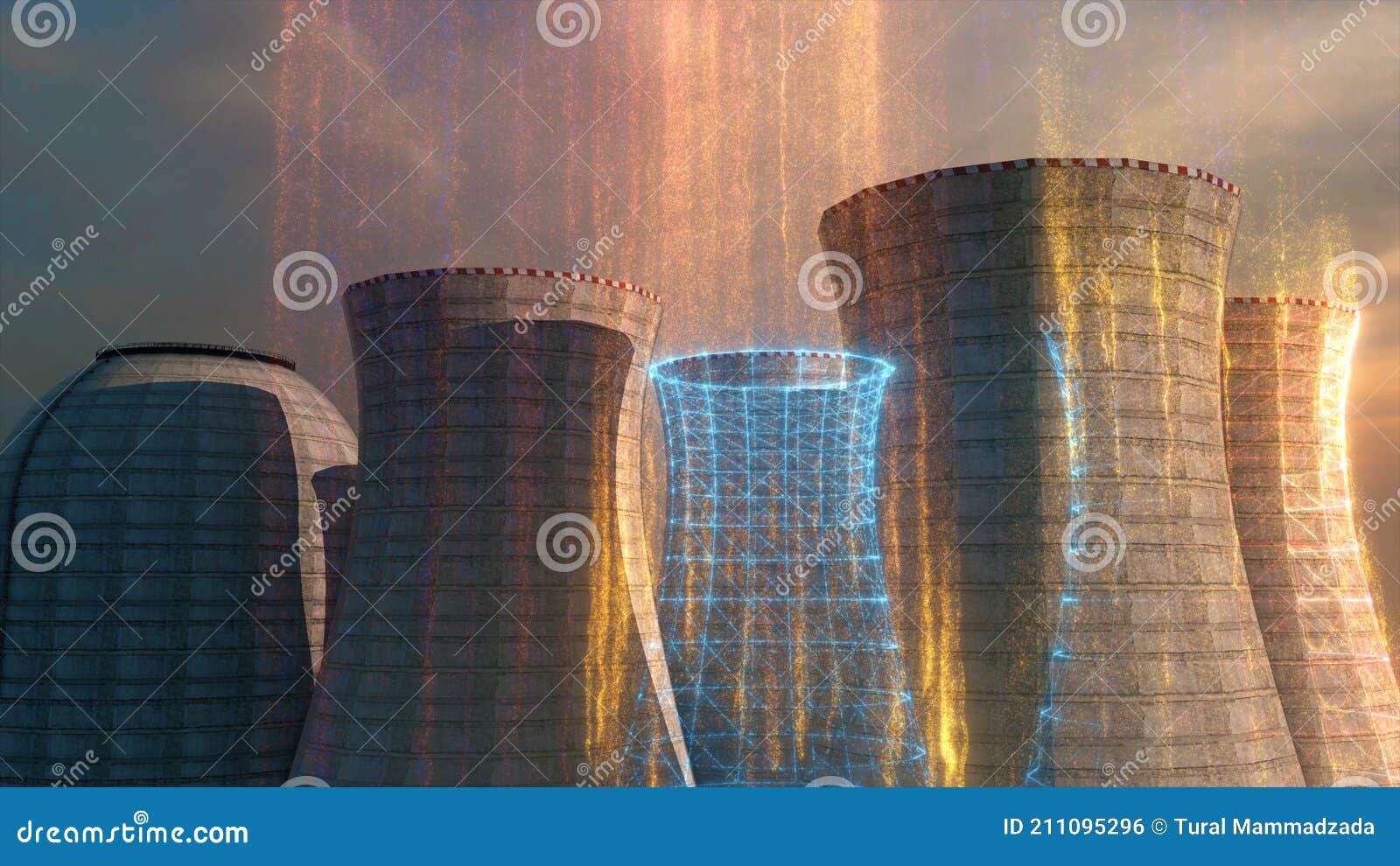 3d Rendered Illustration of the Nuclear Chimneys Stock Illustration ...