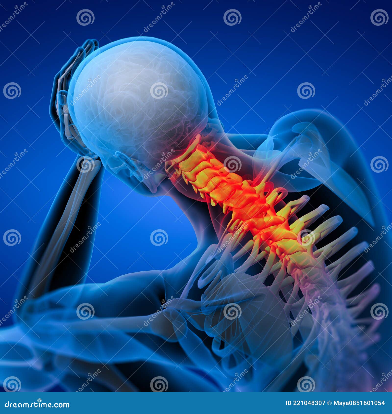 3D Rendering Illustration of Neck Stock Illustration - Illustration of ...