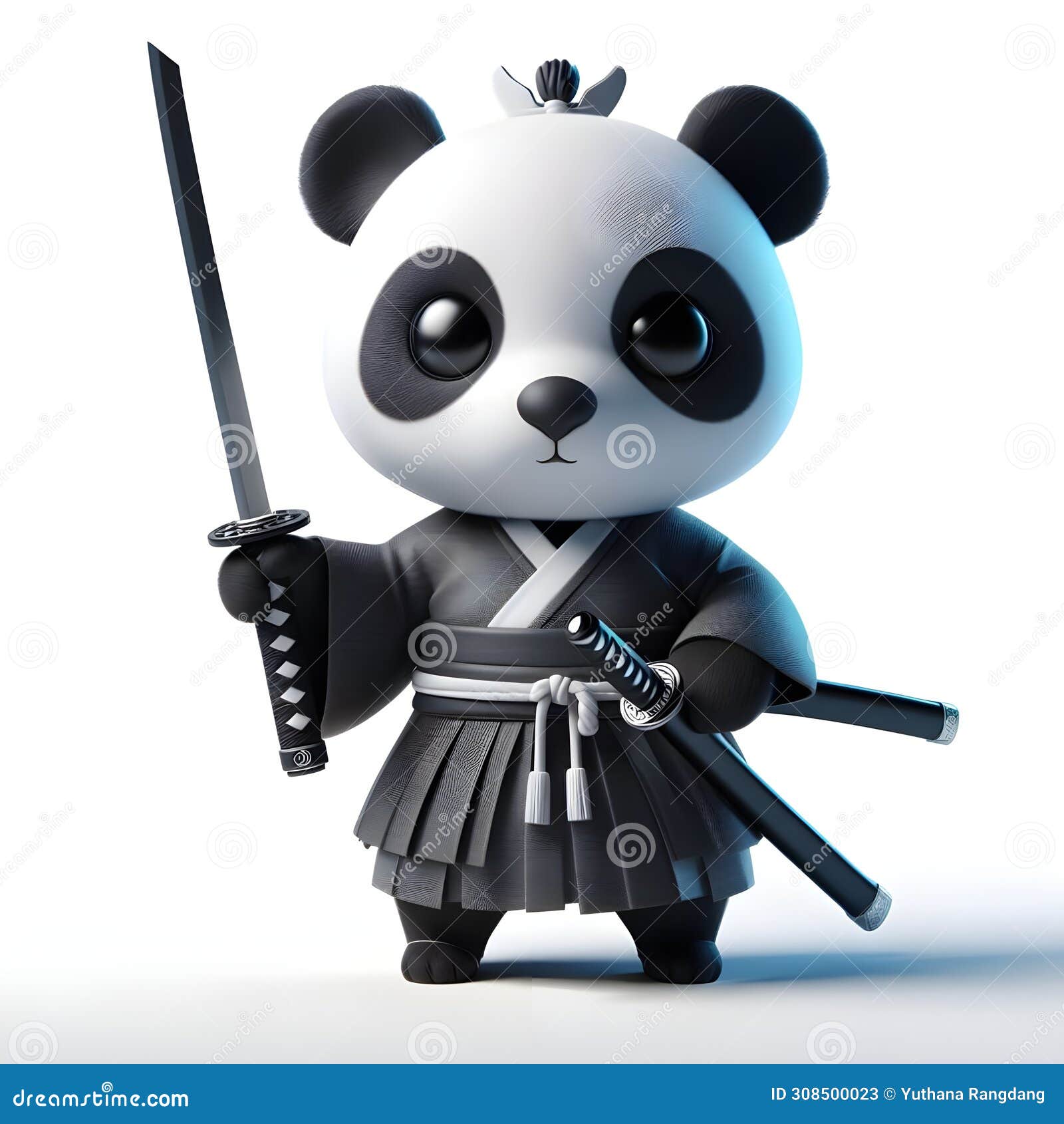 3d Rendered Illustration of a Panda Samurai with a Sword in His Hand ...