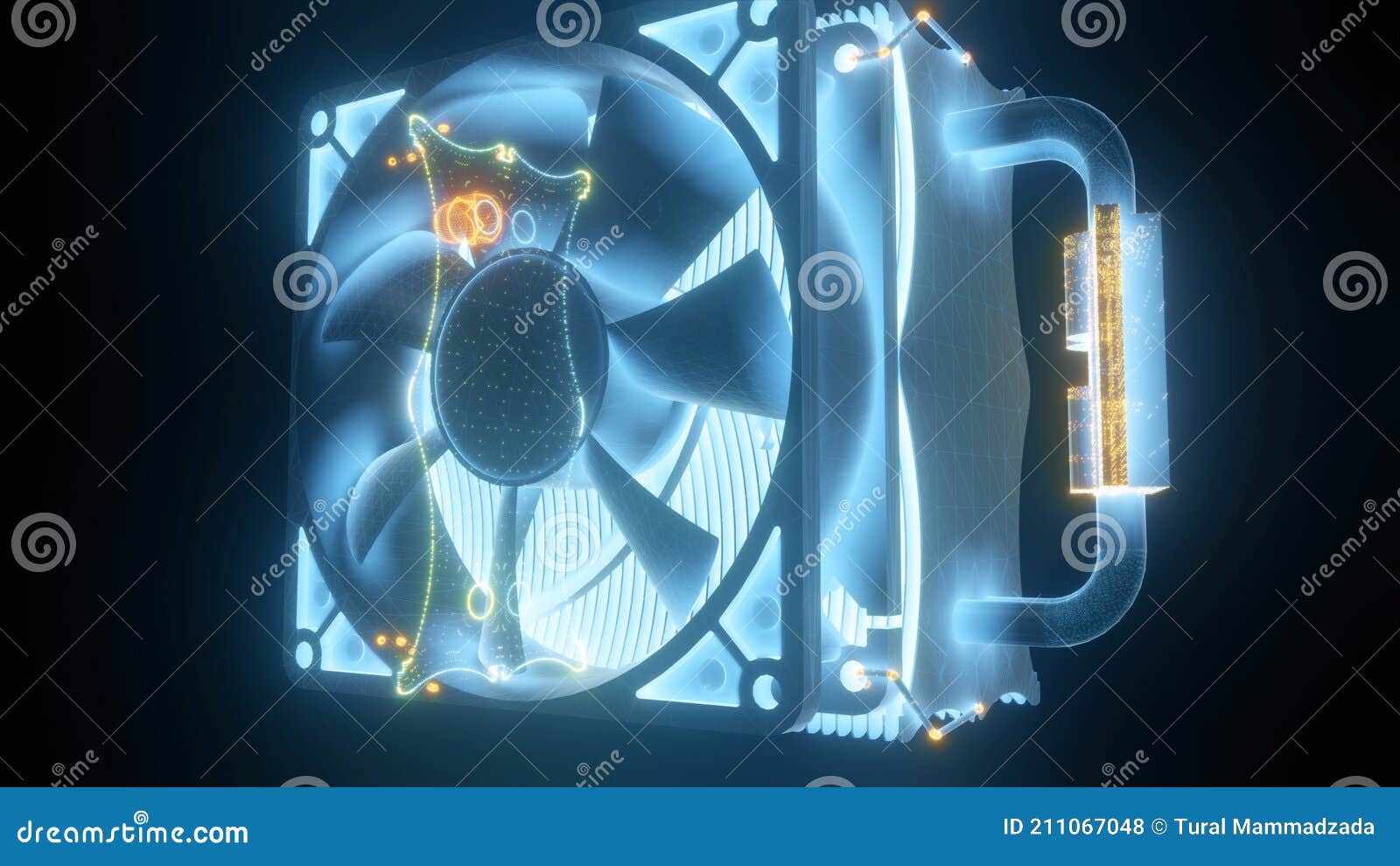3d Rendered Illustration of Pc Cooling System Stock Illustration ...