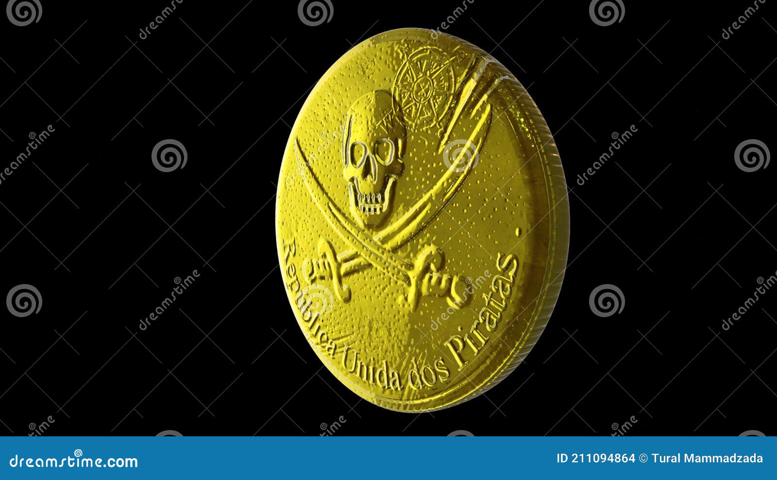 3d Rendered Illustration of the Pirate Coin Stock Illustration ...