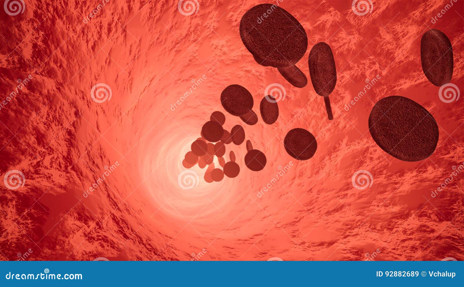 3D Rendered Illustration of Red Blood Cells in Human Vein Stock ...