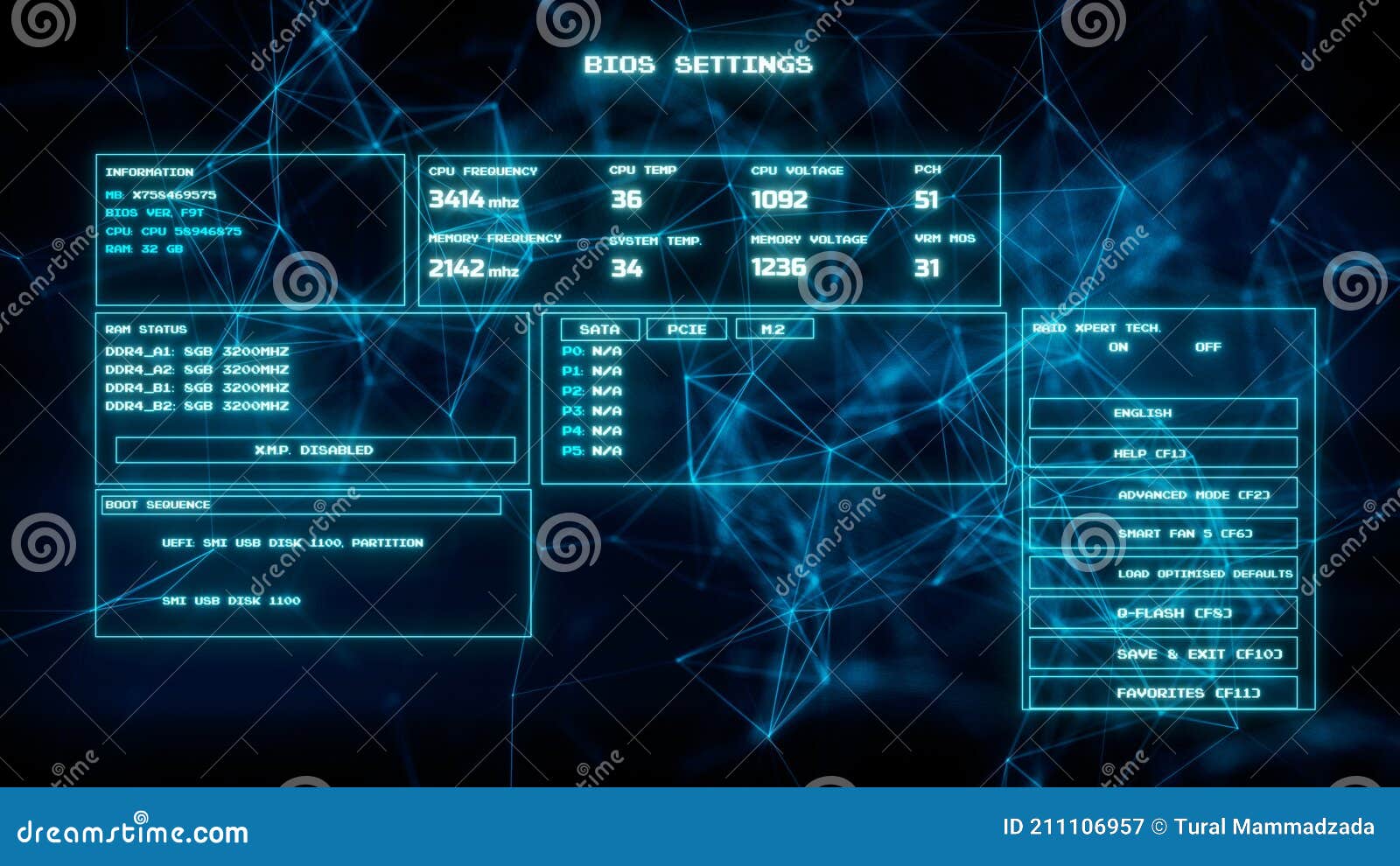 3d Rendered Illustration of Representation of Computer BIOS Basic Input ...