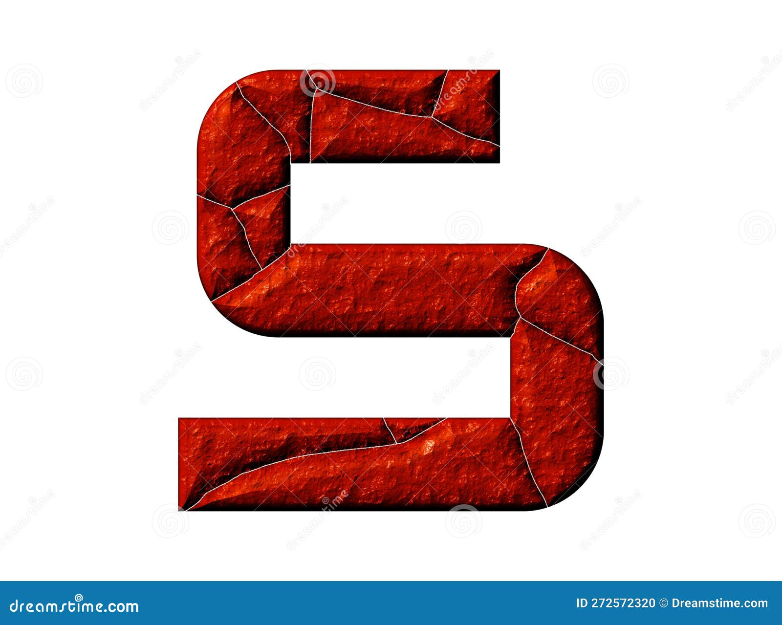 3D Rendered Illustration.Rusty-brown Stone Letter.Custom Cracked Font ...