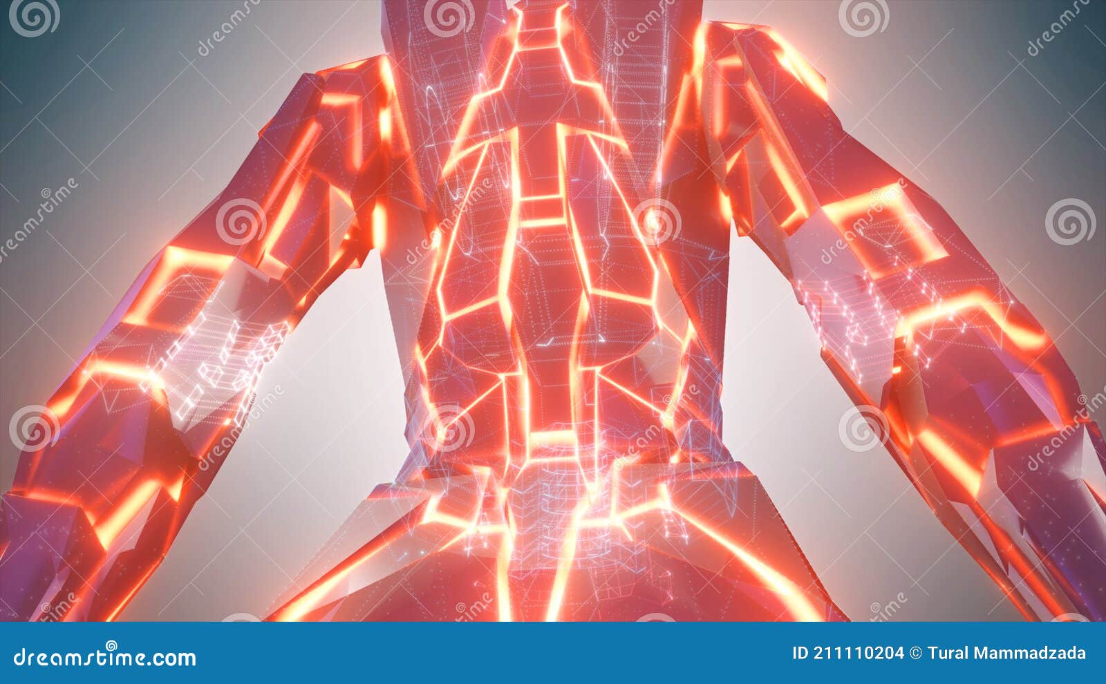 3d Rendered Illustration of Sci Fi Humanoid Android Robot Woman Back ...