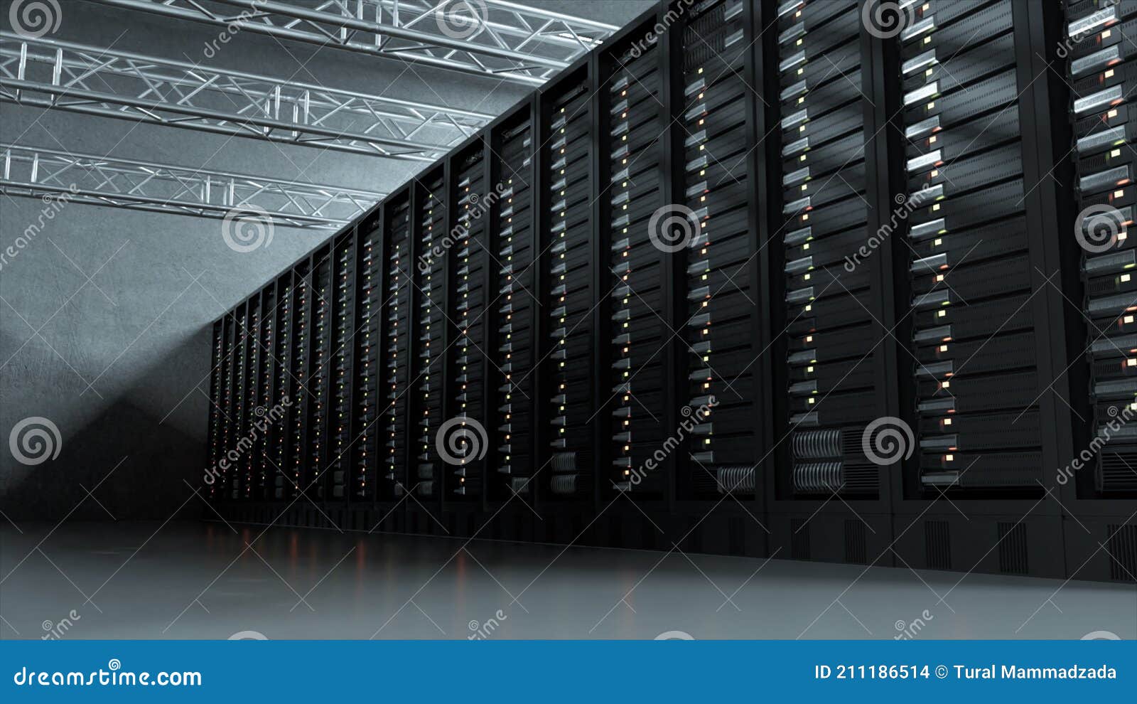 3d Rendered Illustration of Server Room 01 Stock Illustration ...