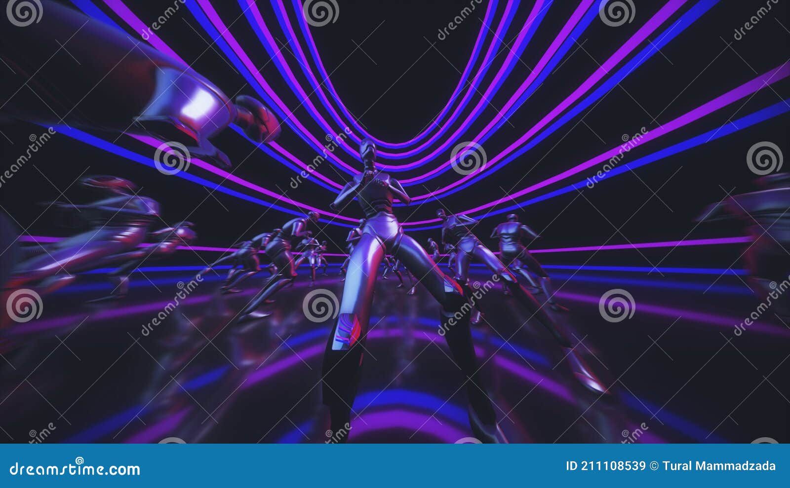 3d Rendered Illustration of Silly Dancing Robot with Trippy Camera View ...