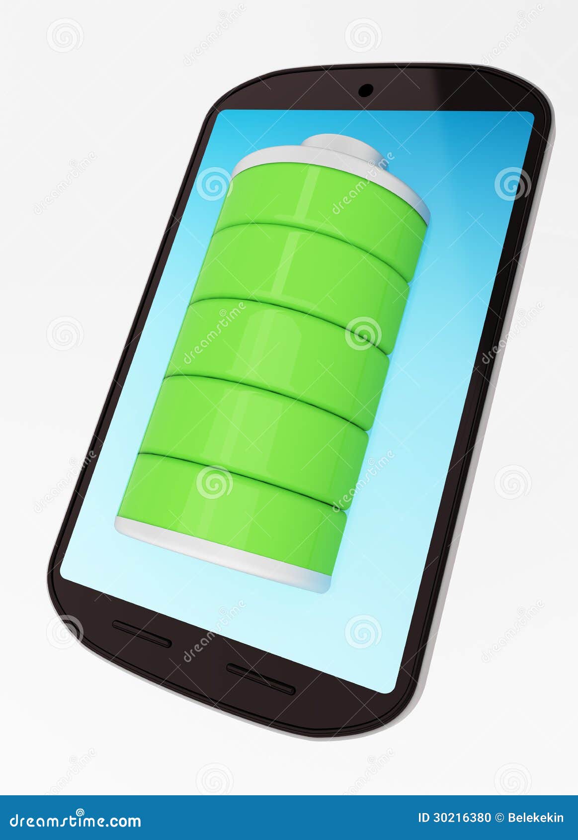 Smartphone with Full Battery Stock Illustration - Illustration of ...