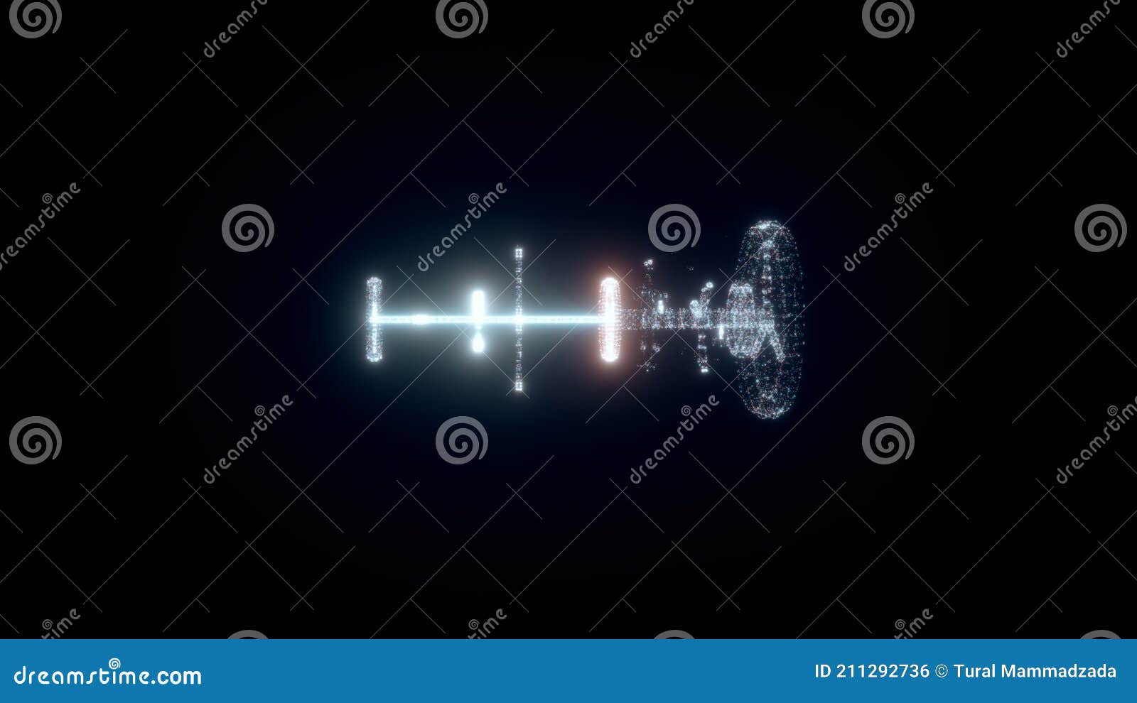 3d Rendered Illustration of Space Station Hologram Stock Illustration ...