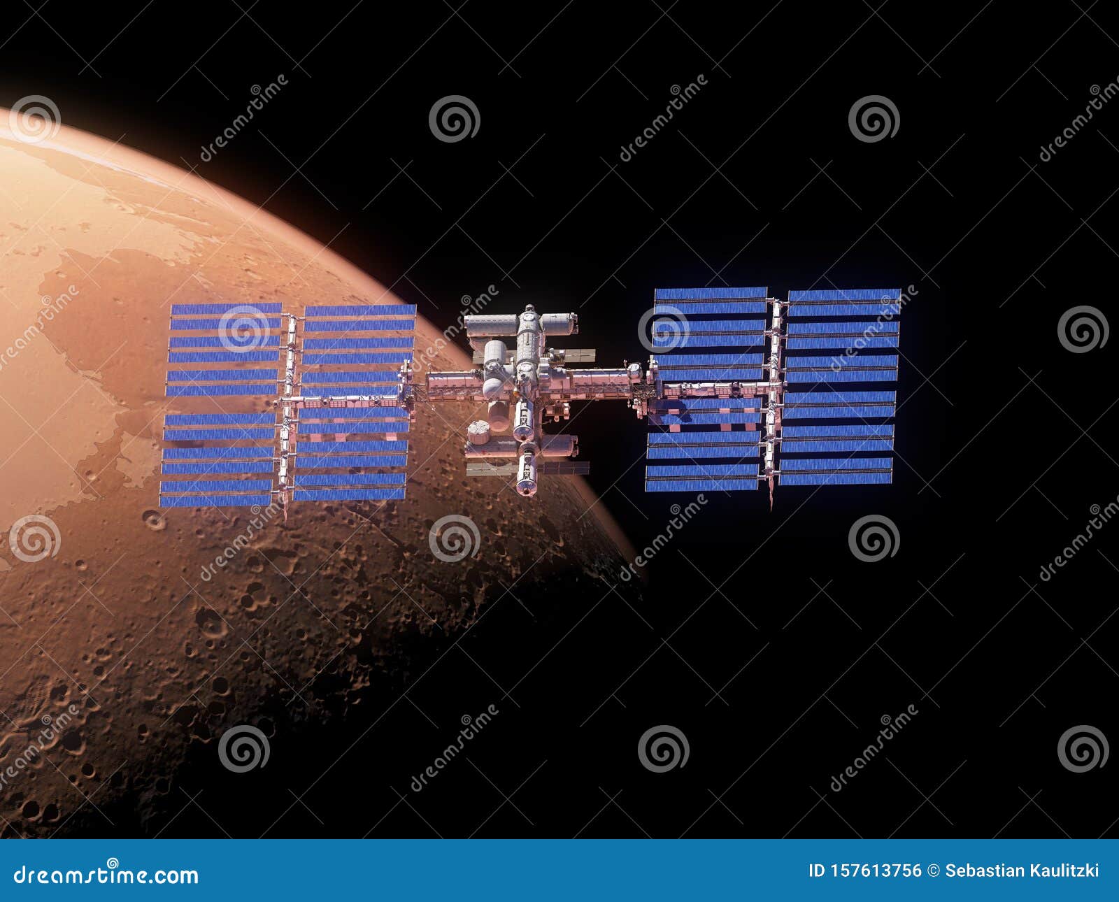 A space station stock illustration. Illustration of orbit - 157613756