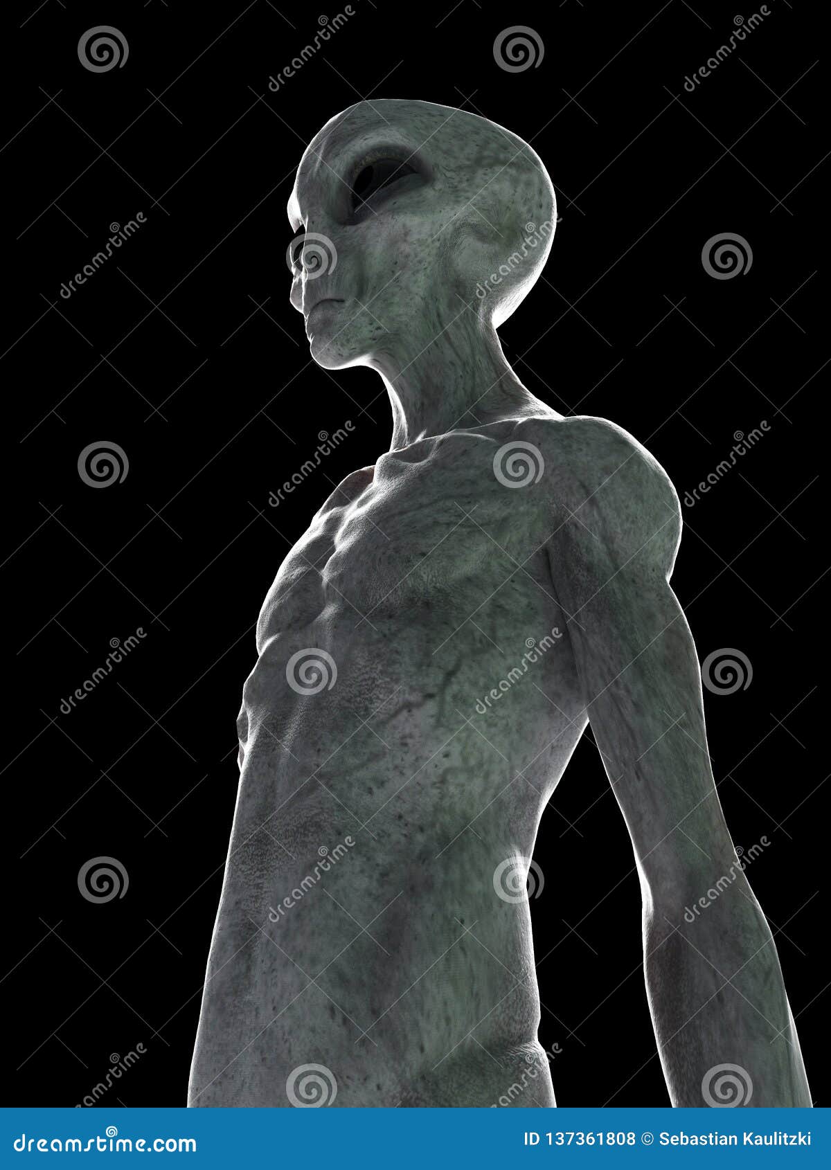 Grey alien stock illustration. Illustration of martian - 137361808