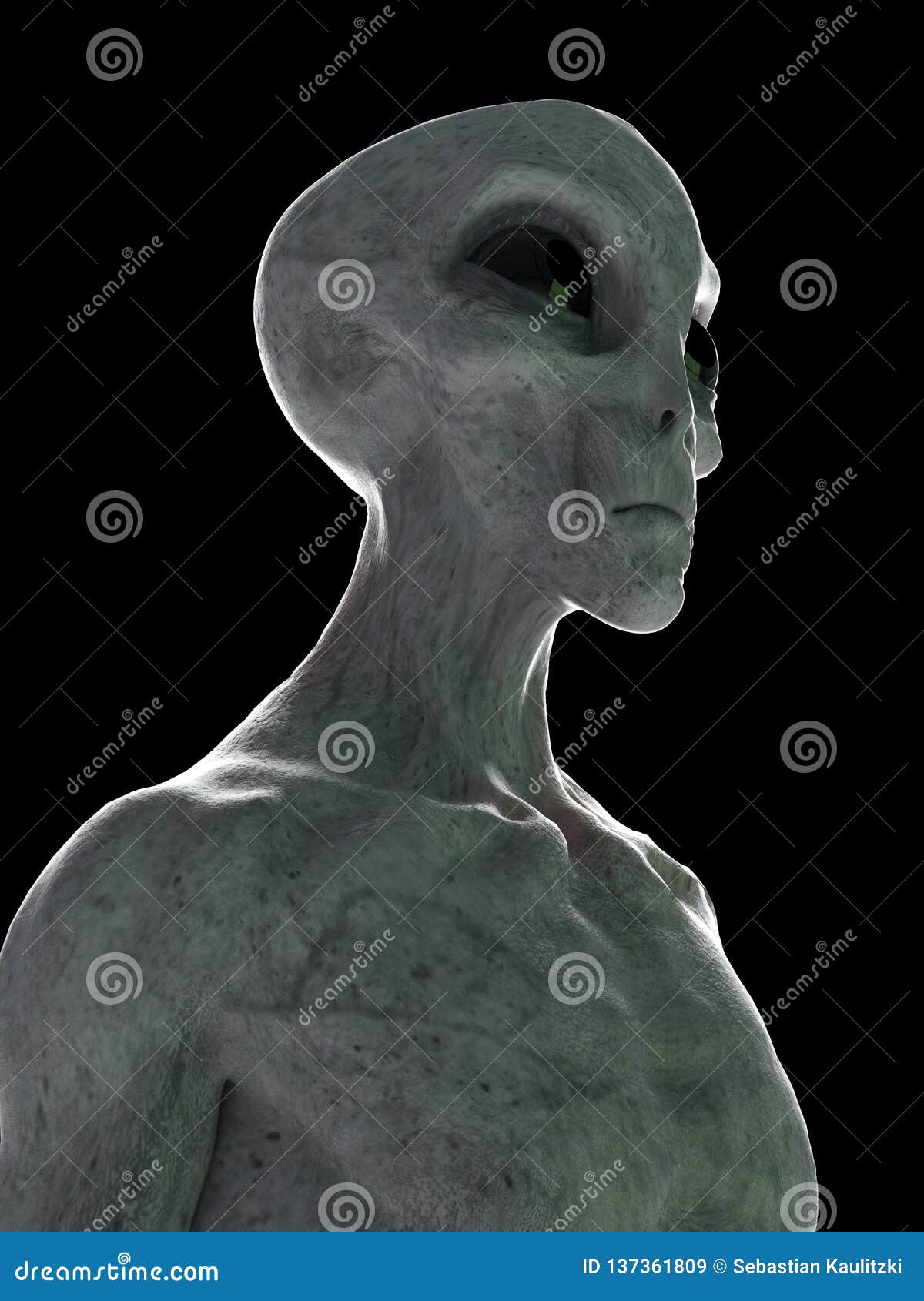 Grey alien stock illustration. Illustration of fear - 137361809