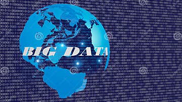 3-D Rendered Illustration of Stylized Planet Earth with Big Data Text ...